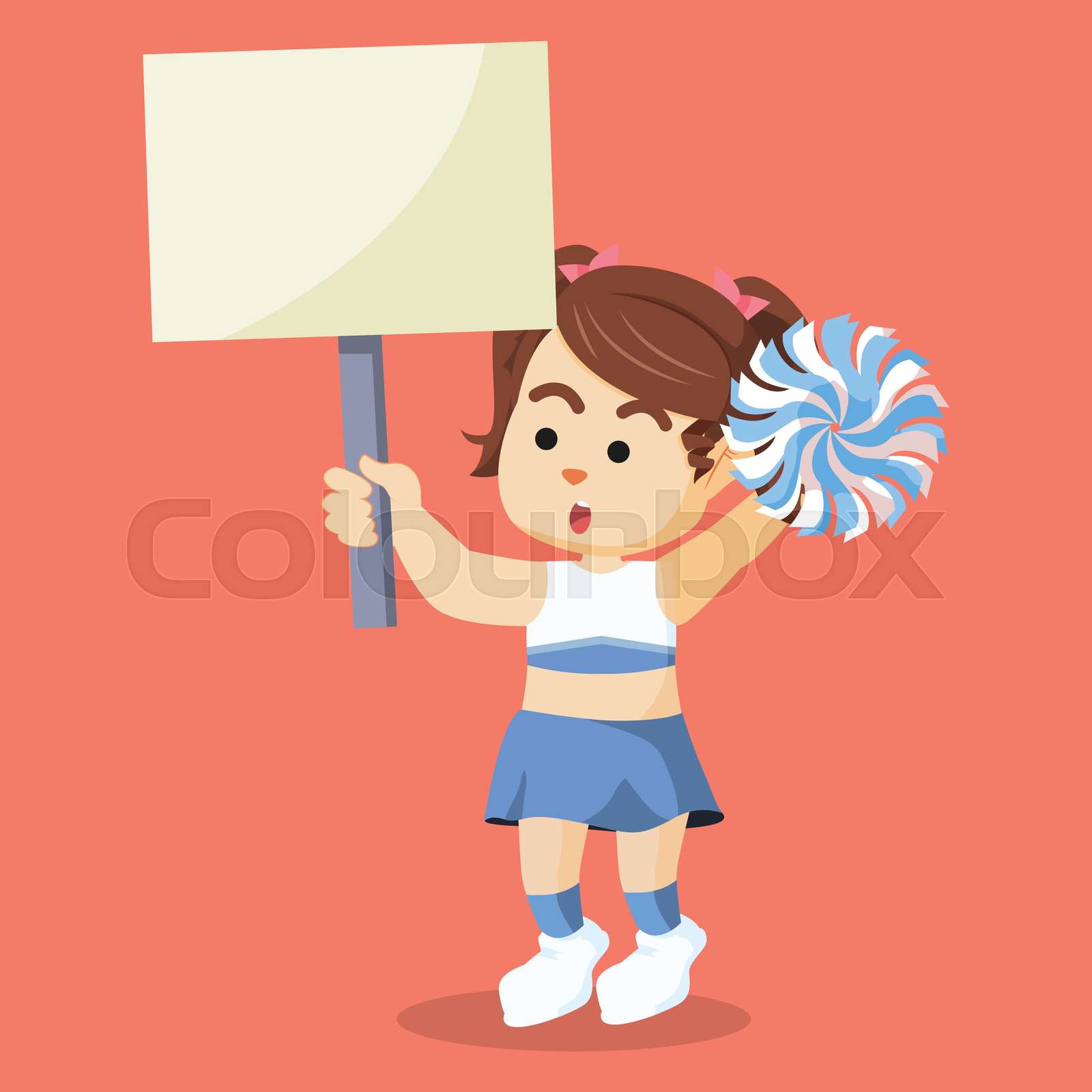 cheerleader holding sign colorful | Stock vector | Colourbox