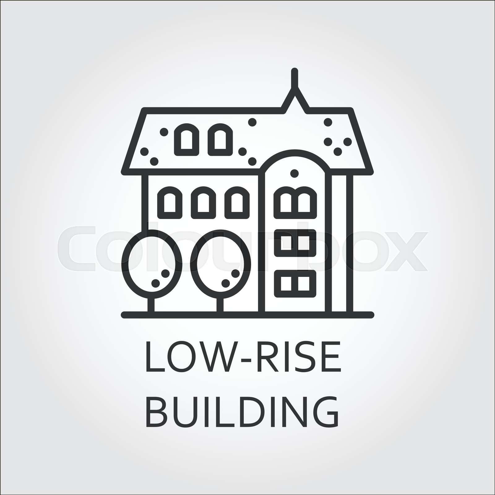 Low-rise building icon in outline style. Urban houses concept | Stock ...