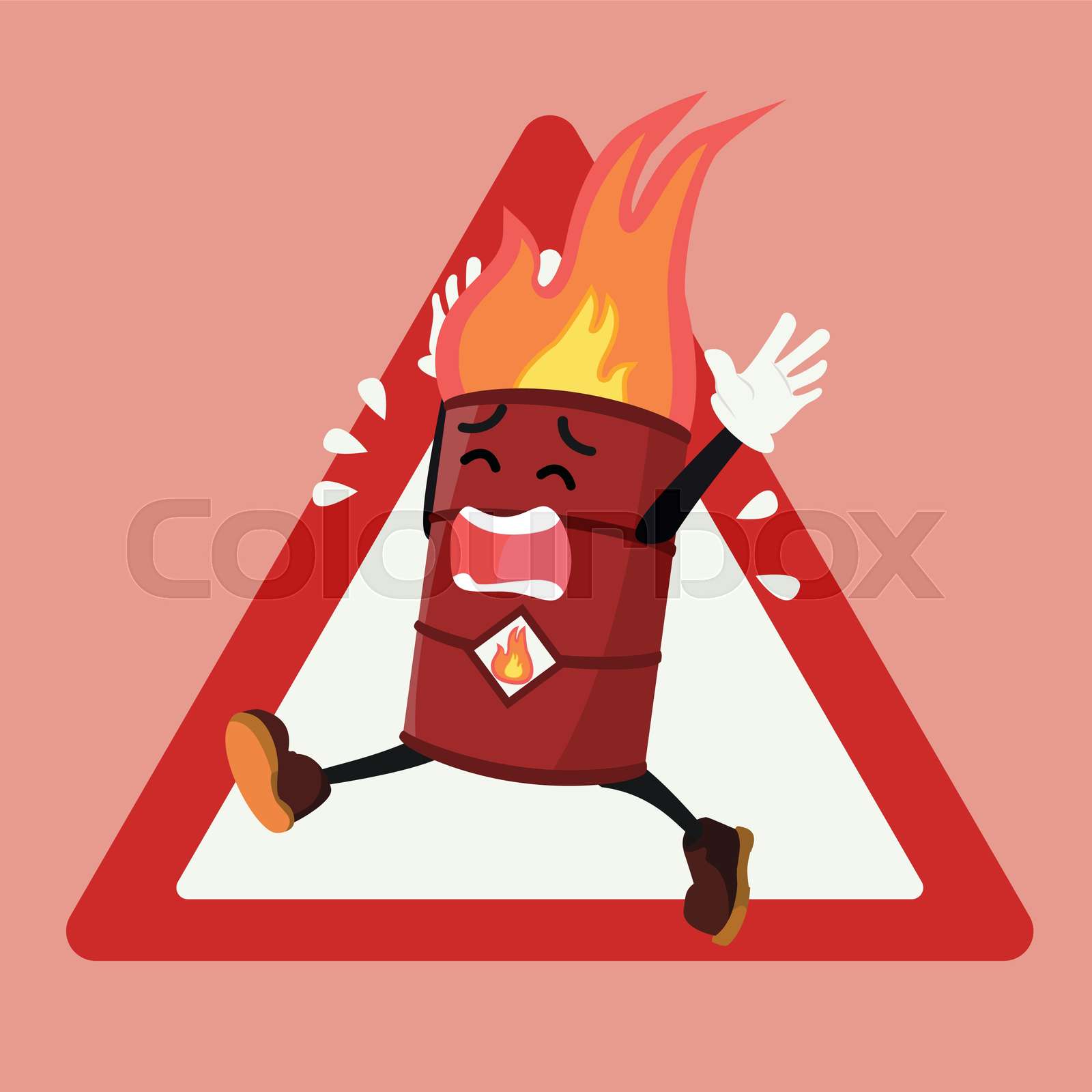 barrel flammable warning sign | Stock vector | Colourbox