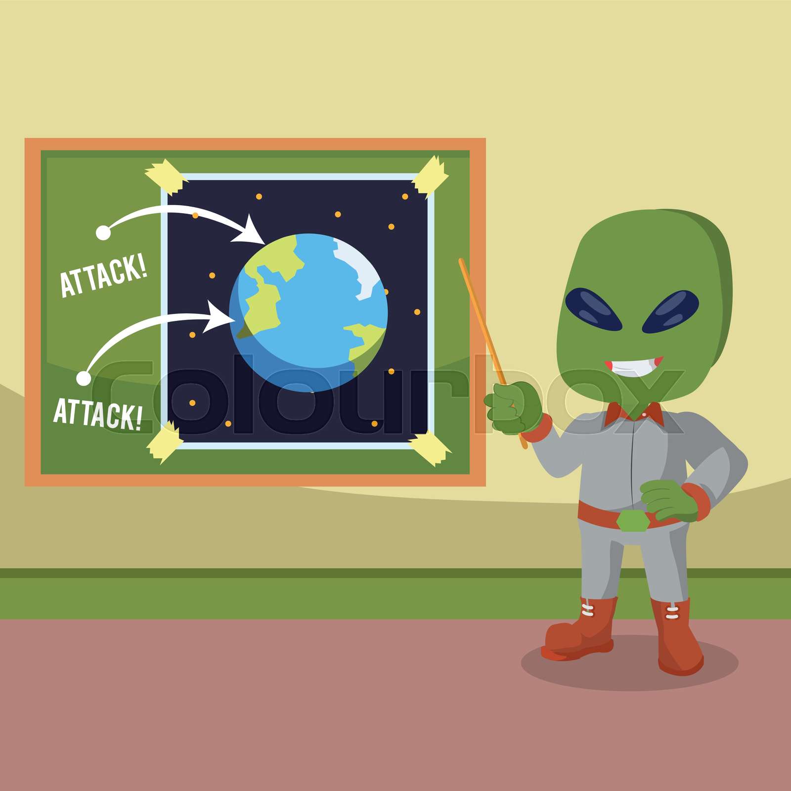 alien planning to attack earth | Stock vector | Colourbox
