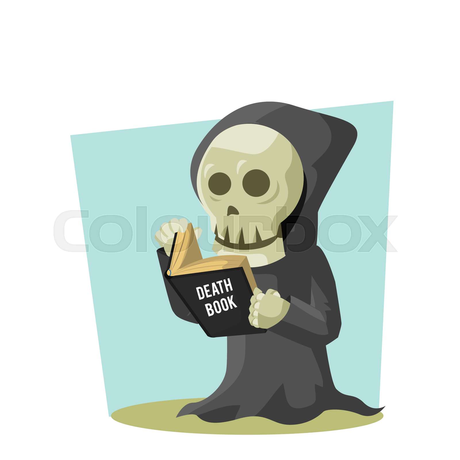 grim reaper reading death book | Stock vector | Colourbox
