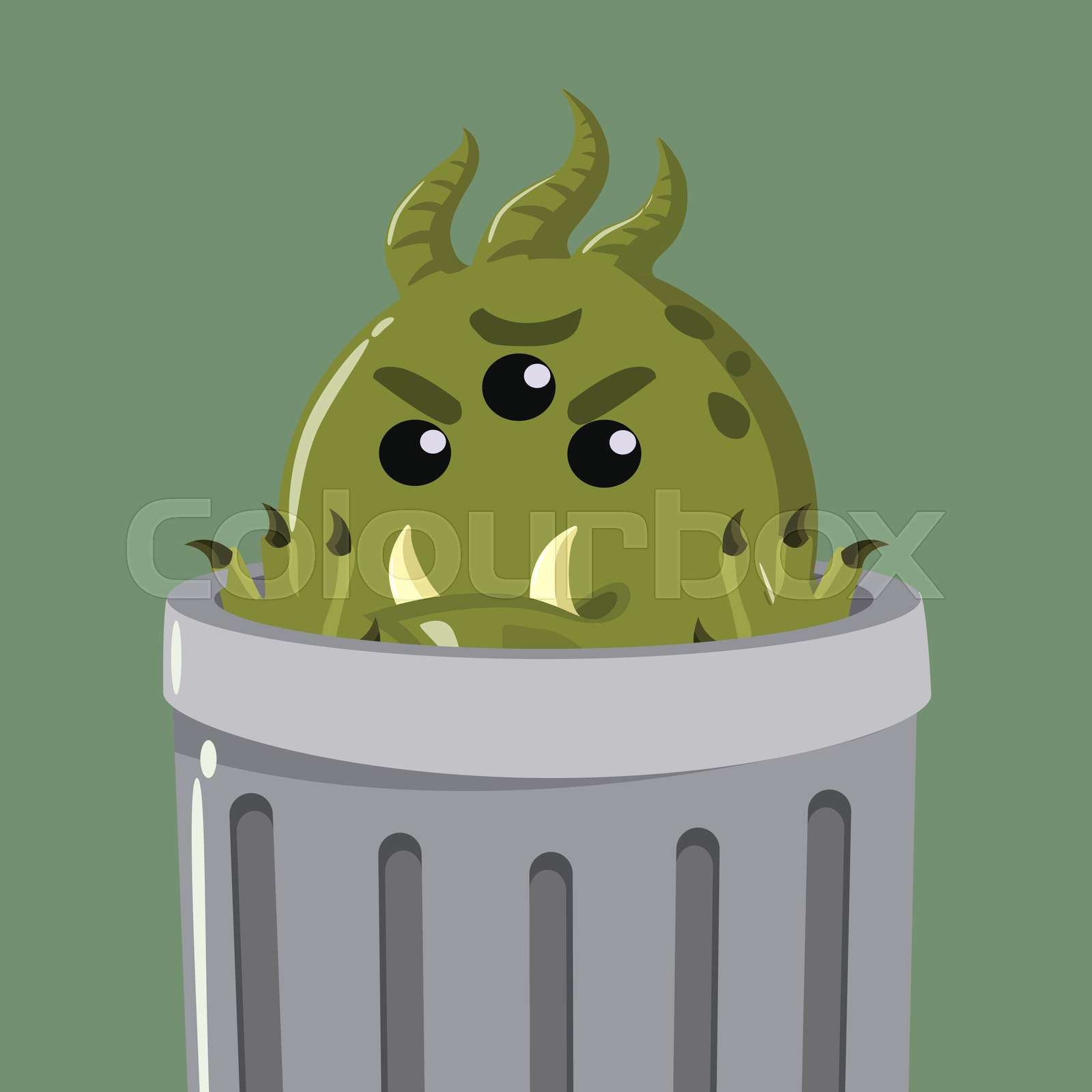bacteria in the garbage can | Stock vector | Colourbox