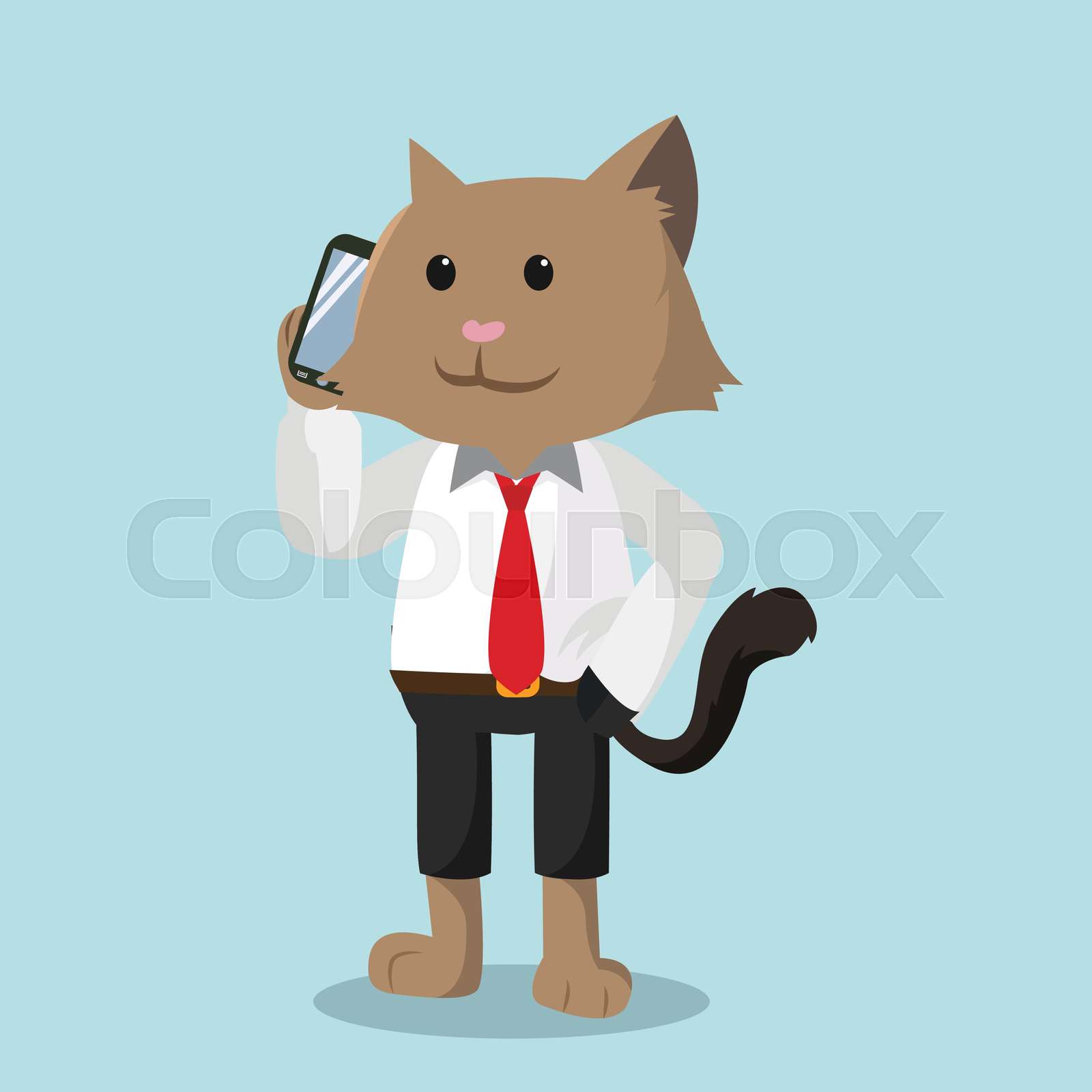 cat office calling with phone | Stock vector | Colourbox