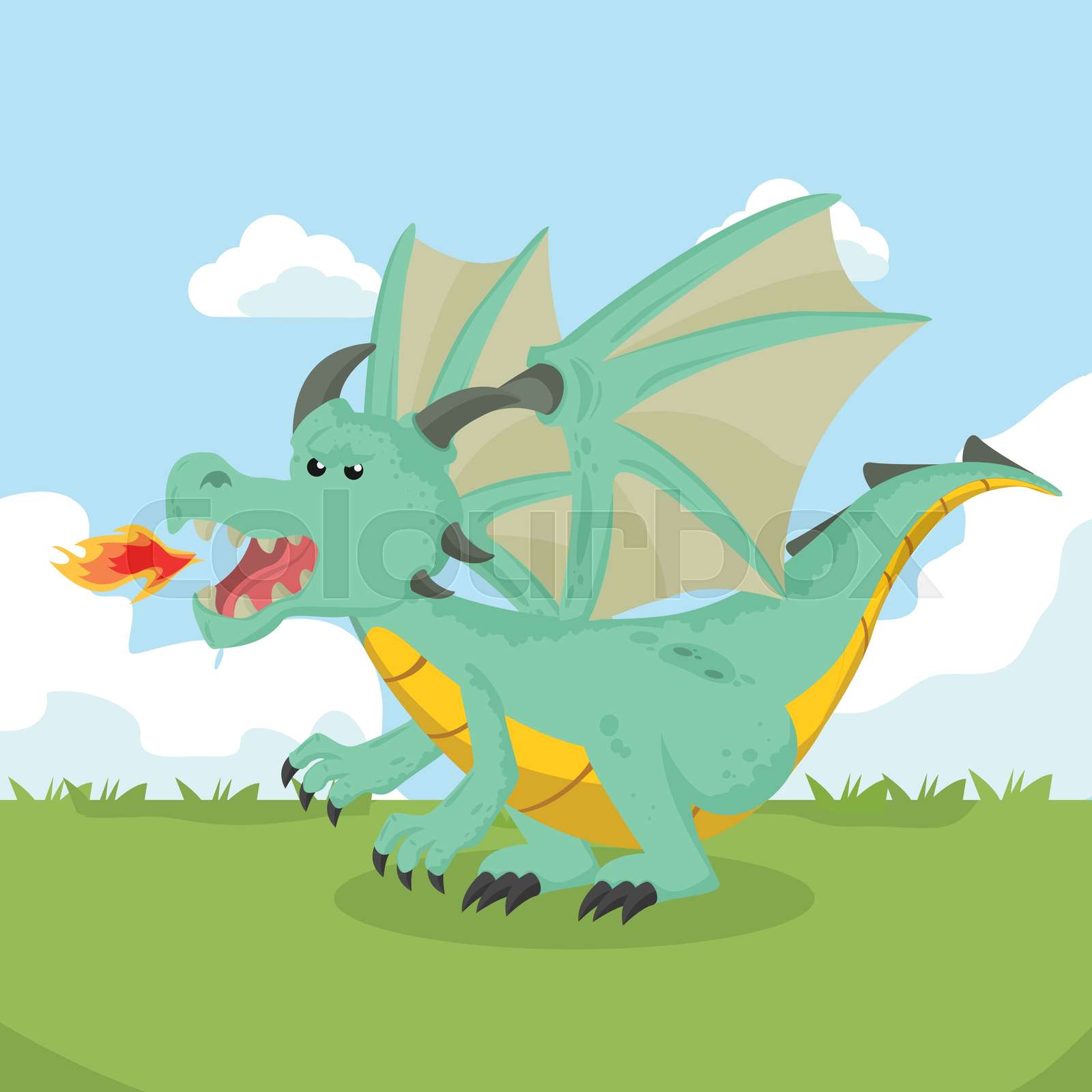 angry dragon vector illustration design | Stock vector | Colourbox