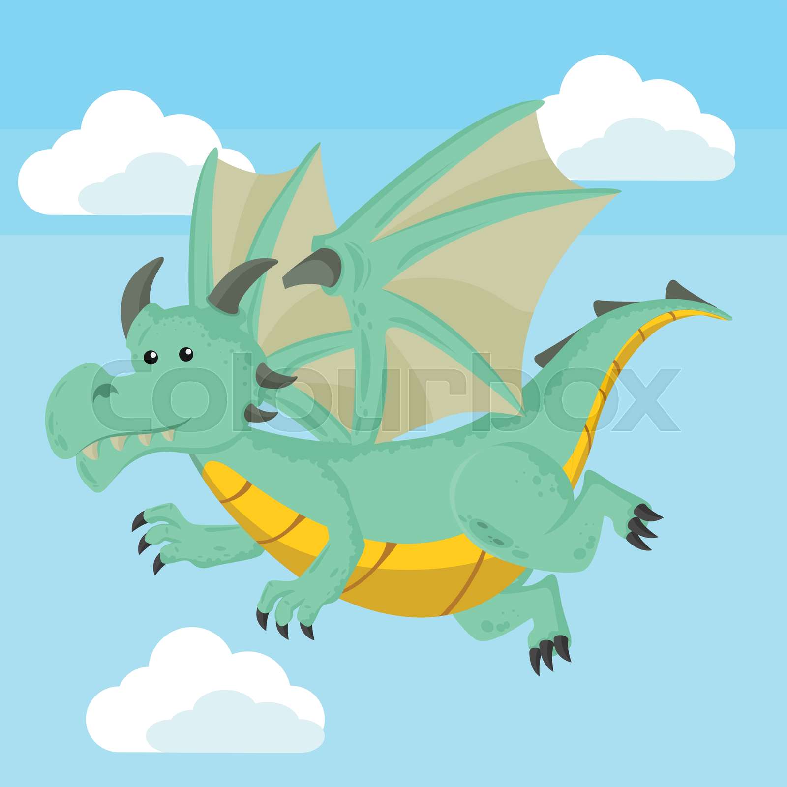 dragon flying vector illustration design | Stock vector | Colourbox