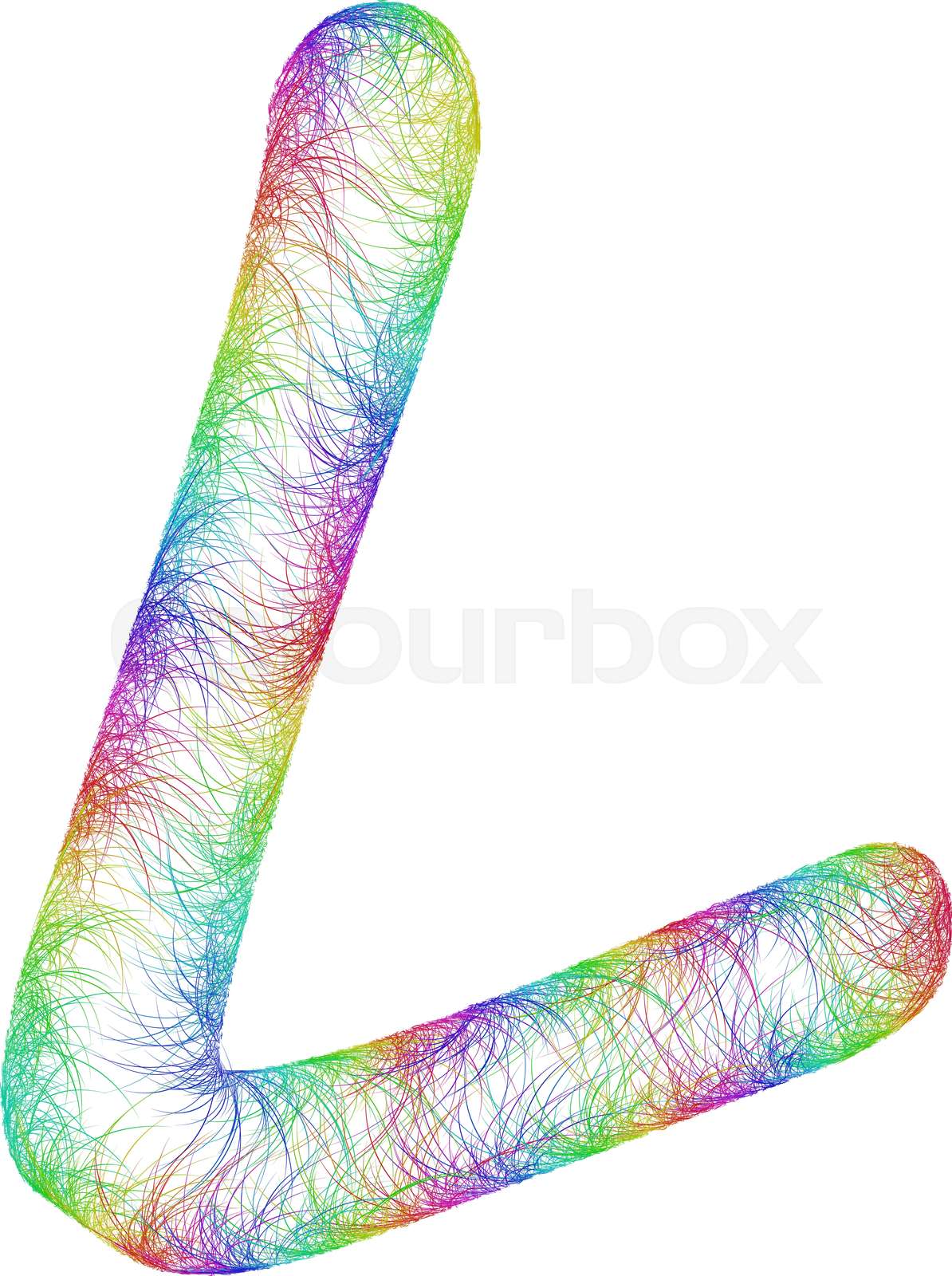 Rainbow sketch font design - letter L | Stock vector | Colourbox