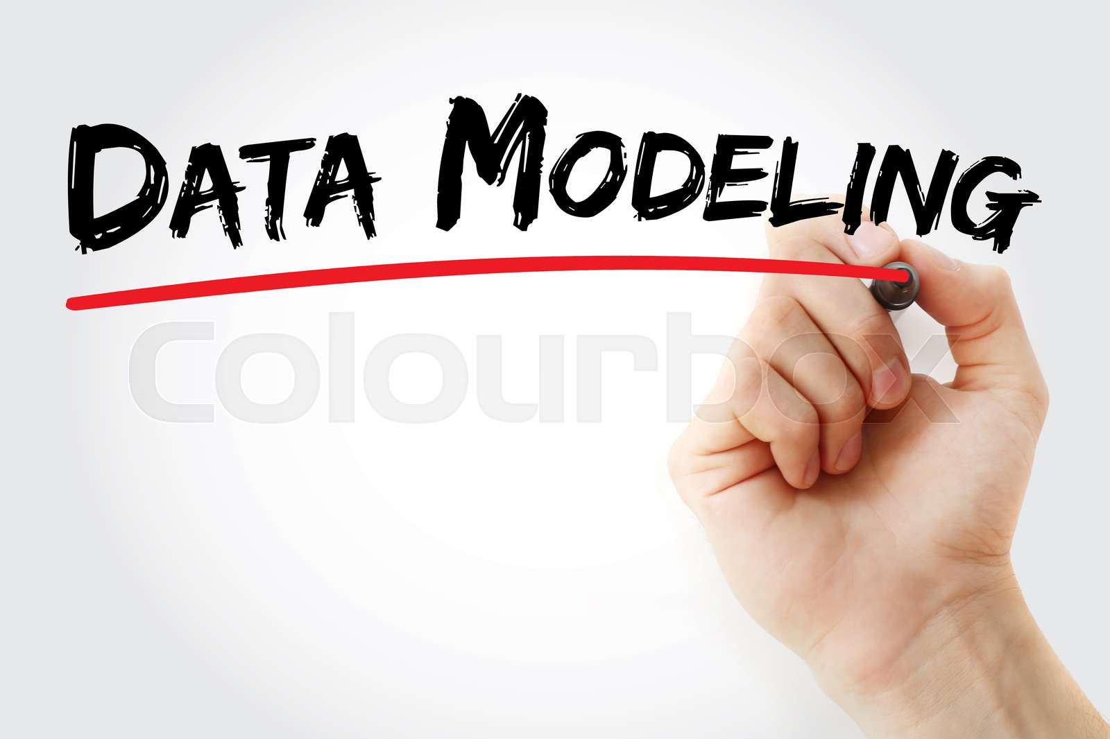 Hand writing data modeling with marker | Stock image | Colourbox