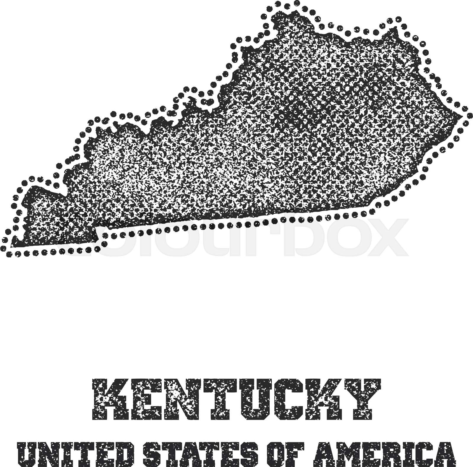 Label with map of kentucky. | Stock vector | Colourbox