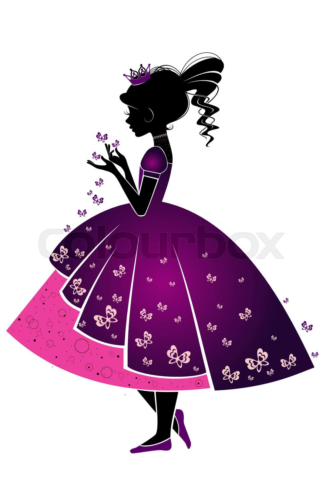 Princess and butterflies | Stock vector | Colourbox