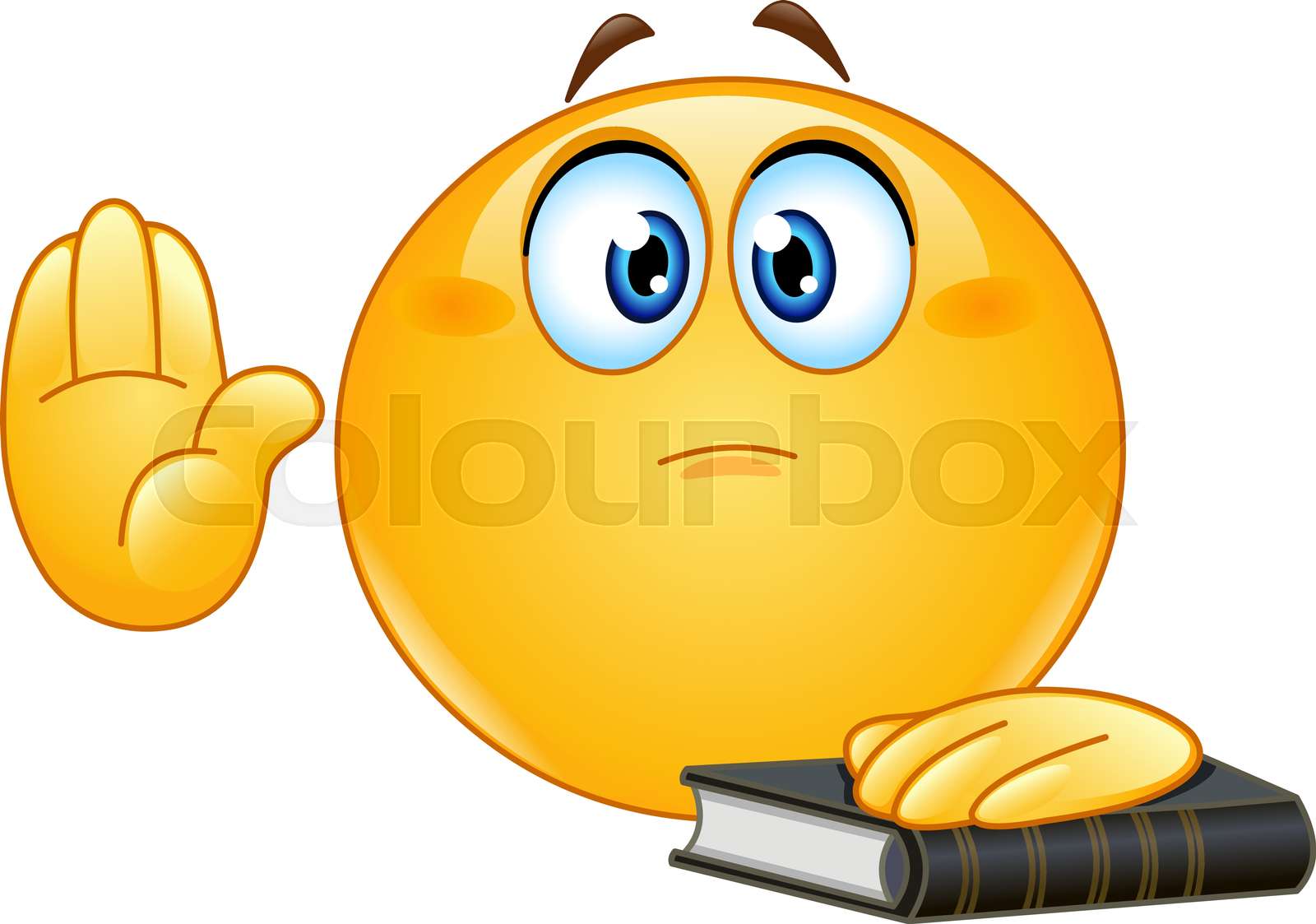 Taking oath emoticon | Stock vector | Colourbox