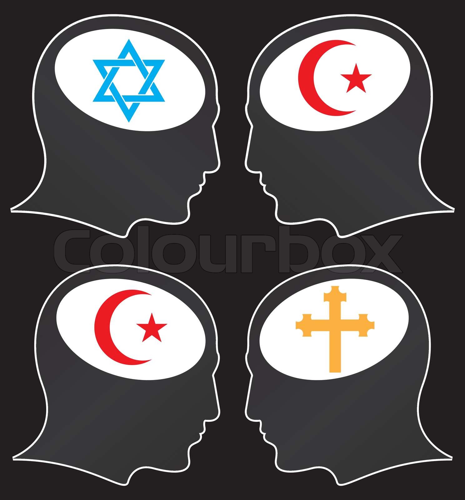 brains of religious fanatics. vector illustration | Stock vector ...