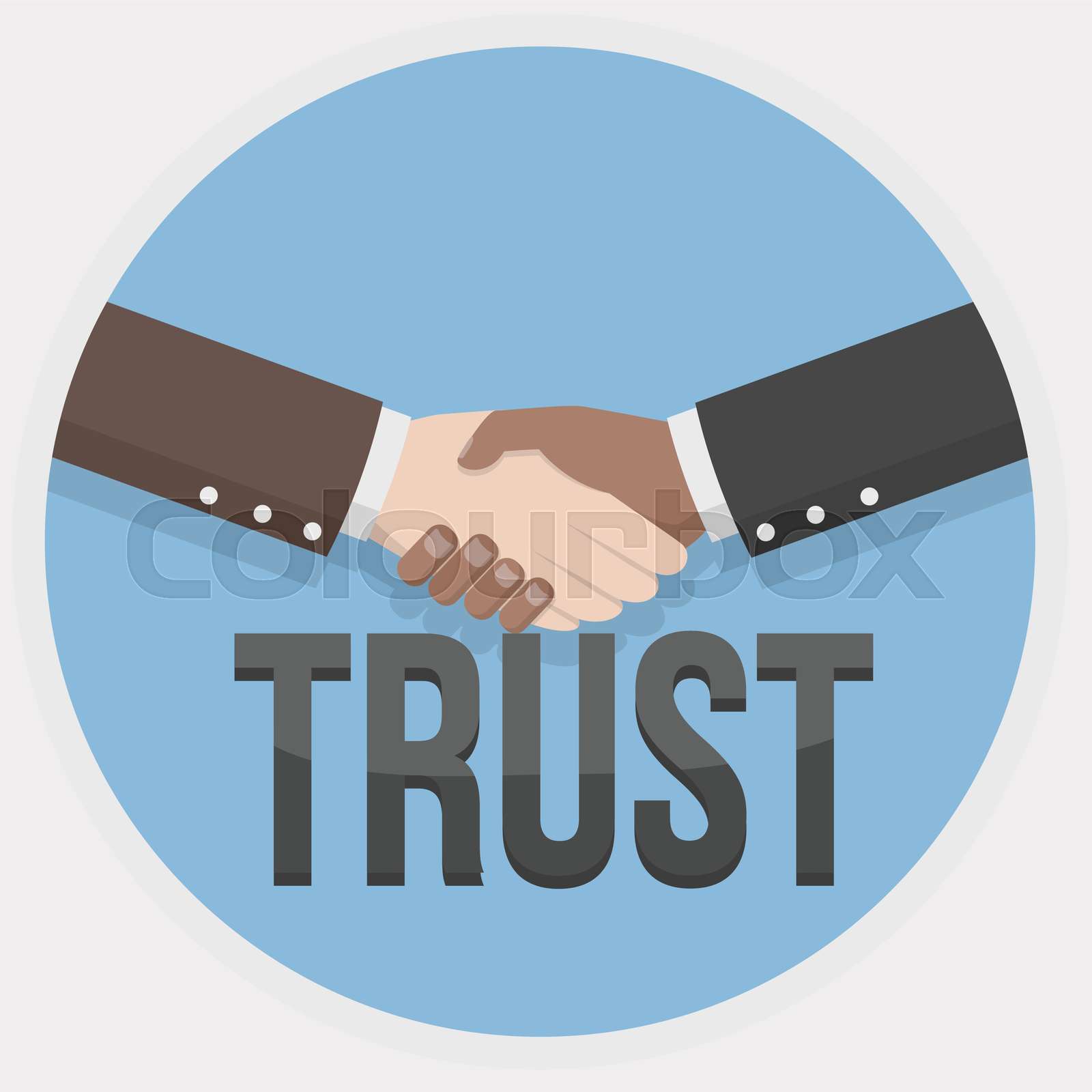 hand shake trust illustration | Stock vector | Colourbox