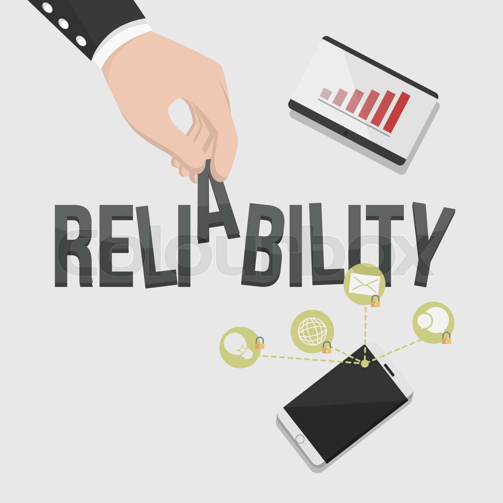 reliability illustration illustration design | Stock vector | Colourbox