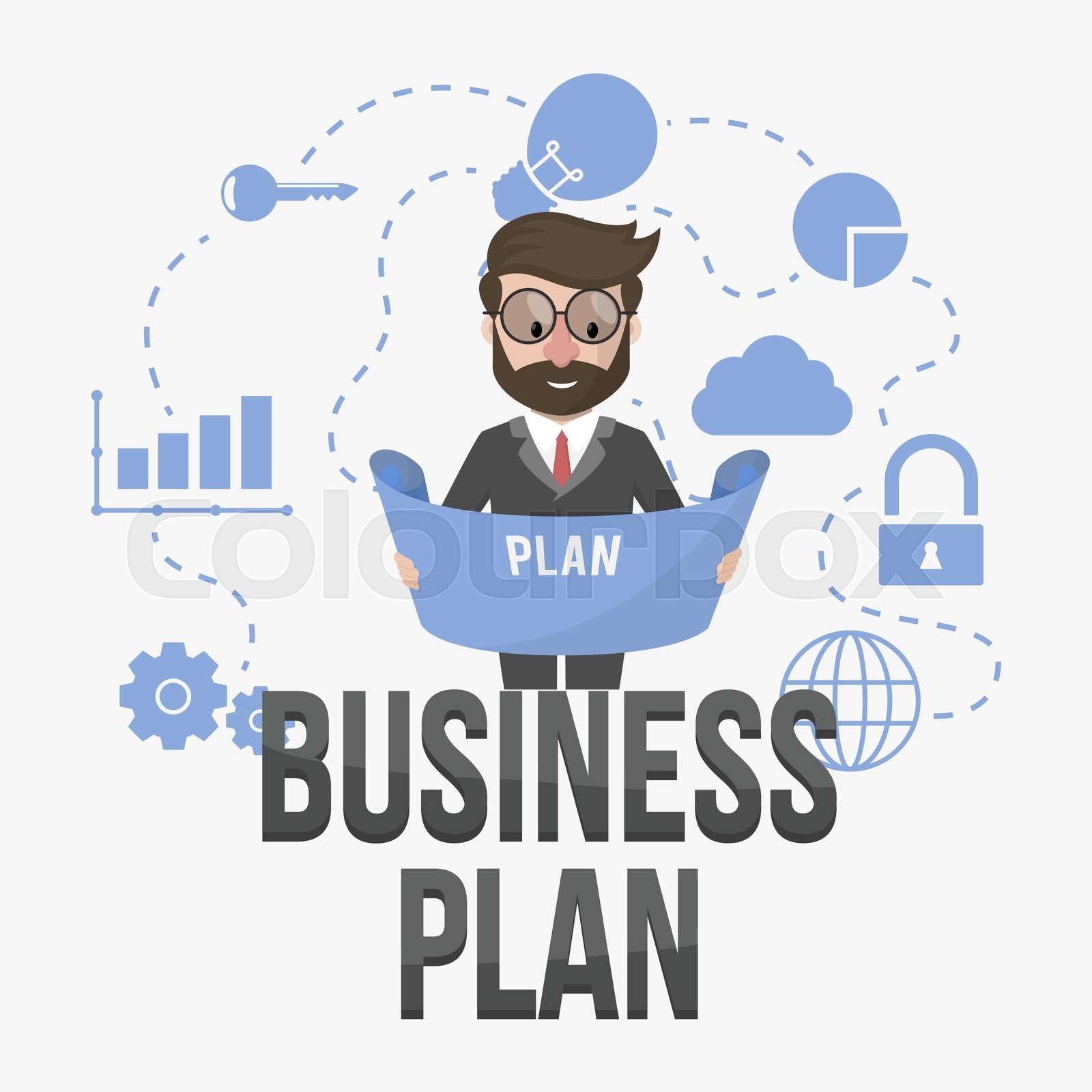 business plan connected | Stock vector | Colourbox