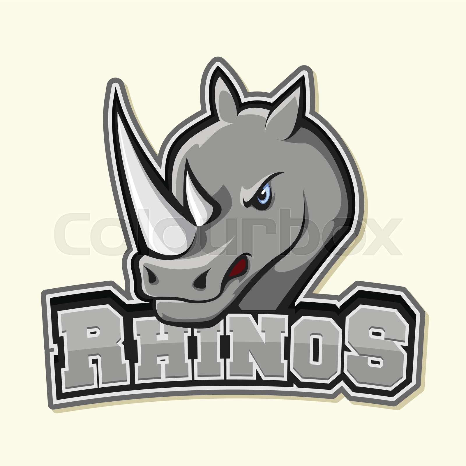 rhino logo illustration design | Stock vector | Colourbox