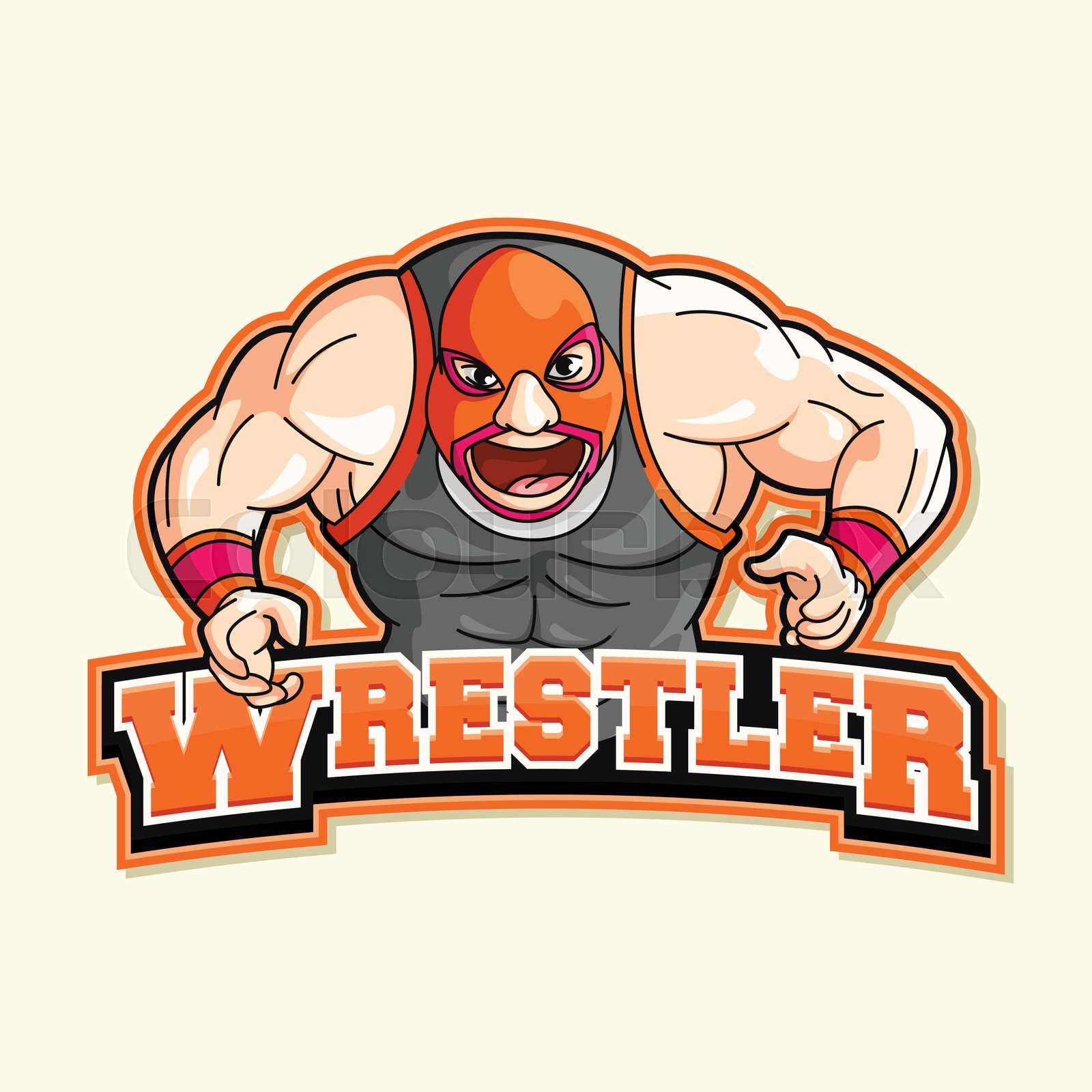 wrestler logo illustration design | Stock vector | Colourbox