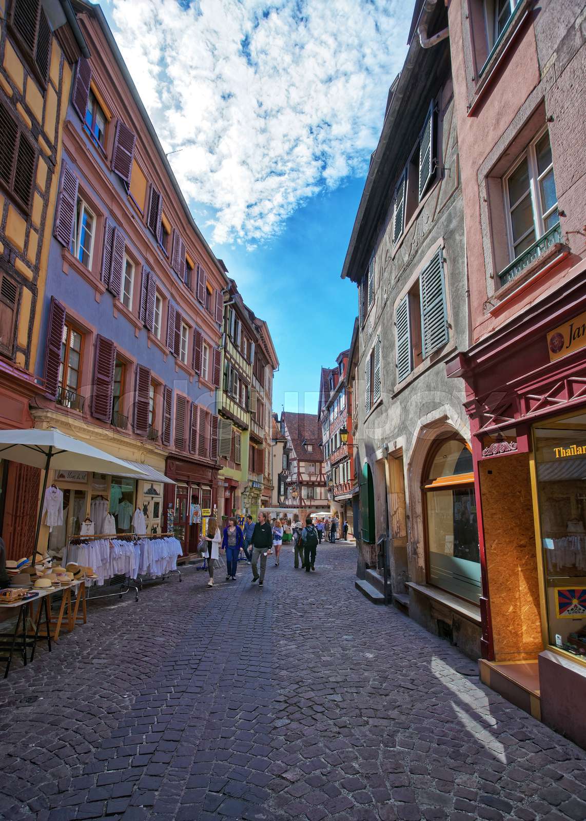 Rue des Marchands Street in Colmar in Alsace France | Stock image ...