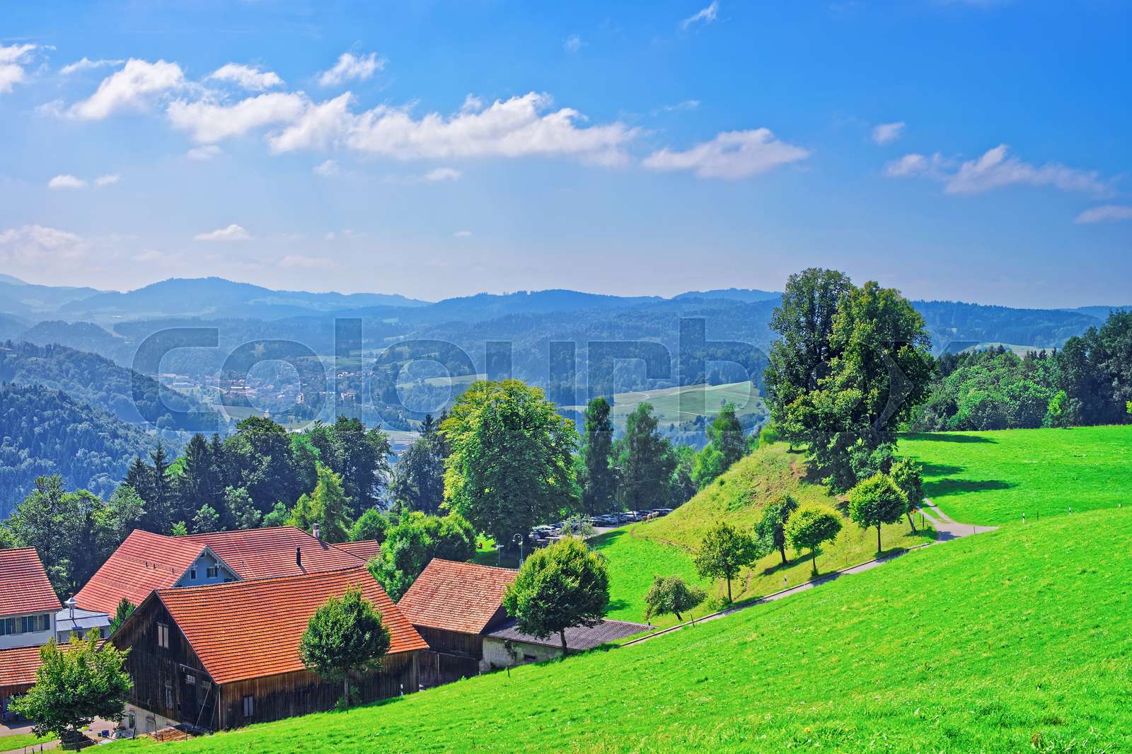 Village in Turbenthal in Winterthur in Zurich canton of Switzerland ...