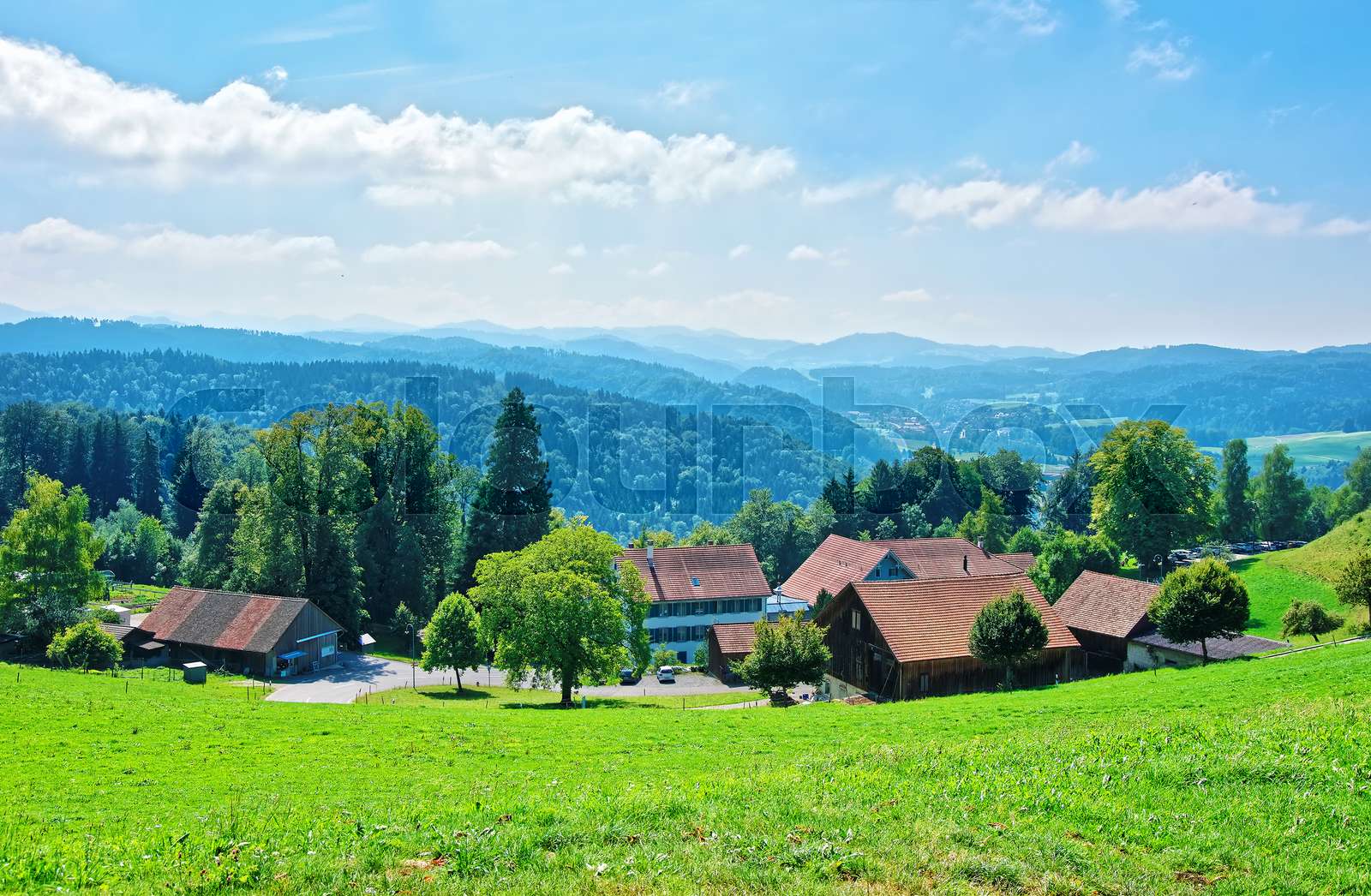 Village in Turbenthal at Winterthur in Zurich canton of Switzerland ...