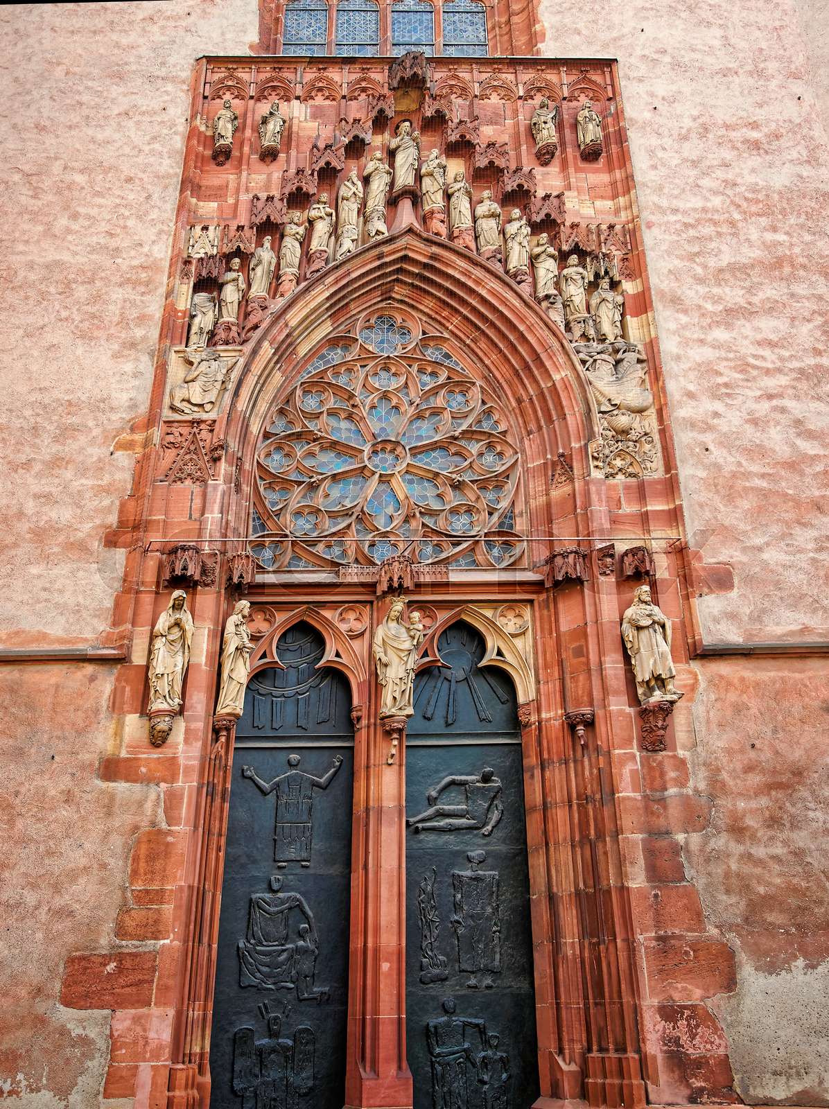 Entrance door of Frankfurt Cathedral in Frankfurt am Main Germany ...