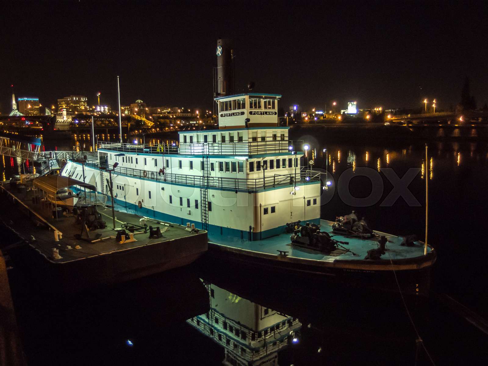 The Sternwheel Steam Tug Portland on the Willamette River | Stock image ...