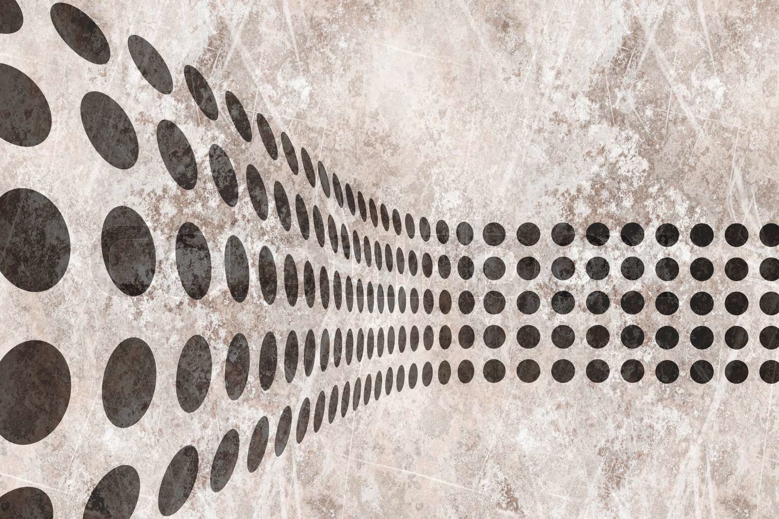 An abstract design template with dots forming a 3D wall over a ...