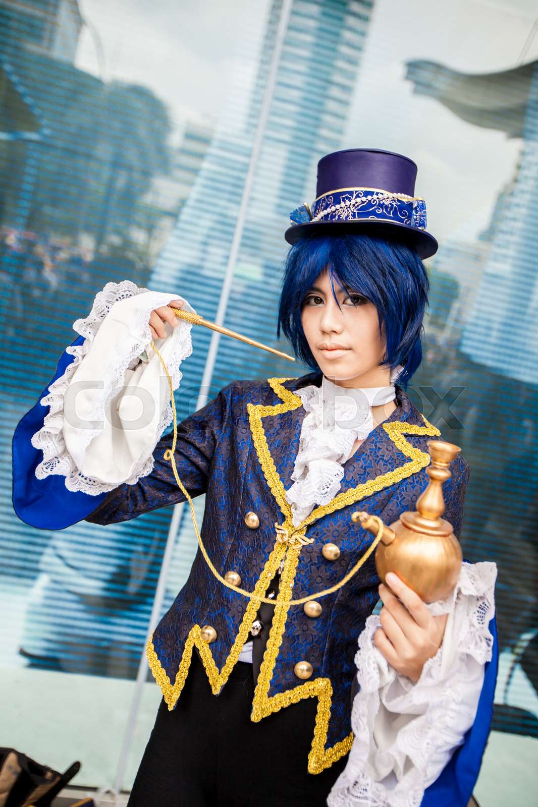 cosplayers dress as the characters from cartoon and game | Stock image ...