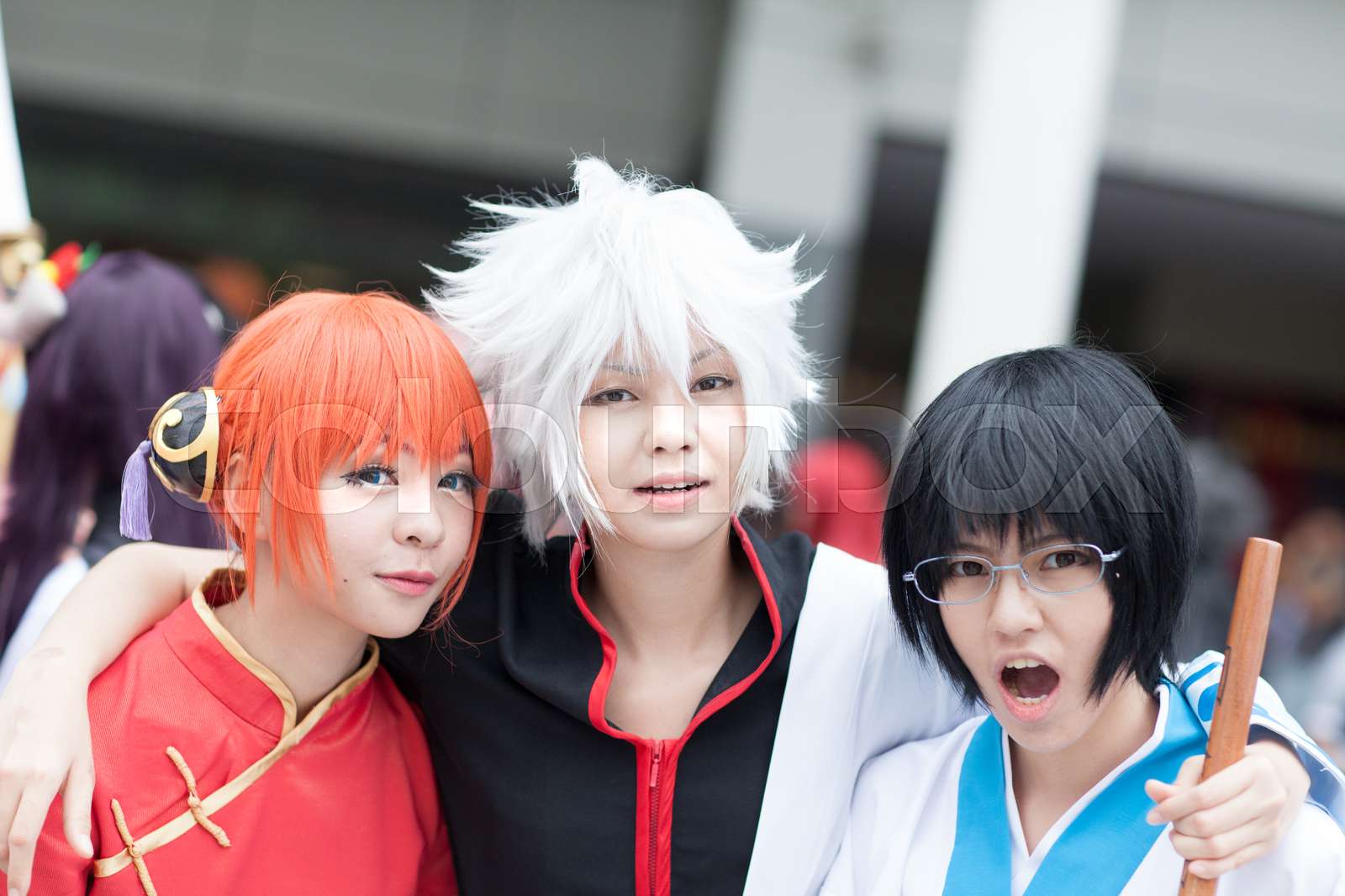 cosplayers dress as the characters from cartoon and game | Stock image ...