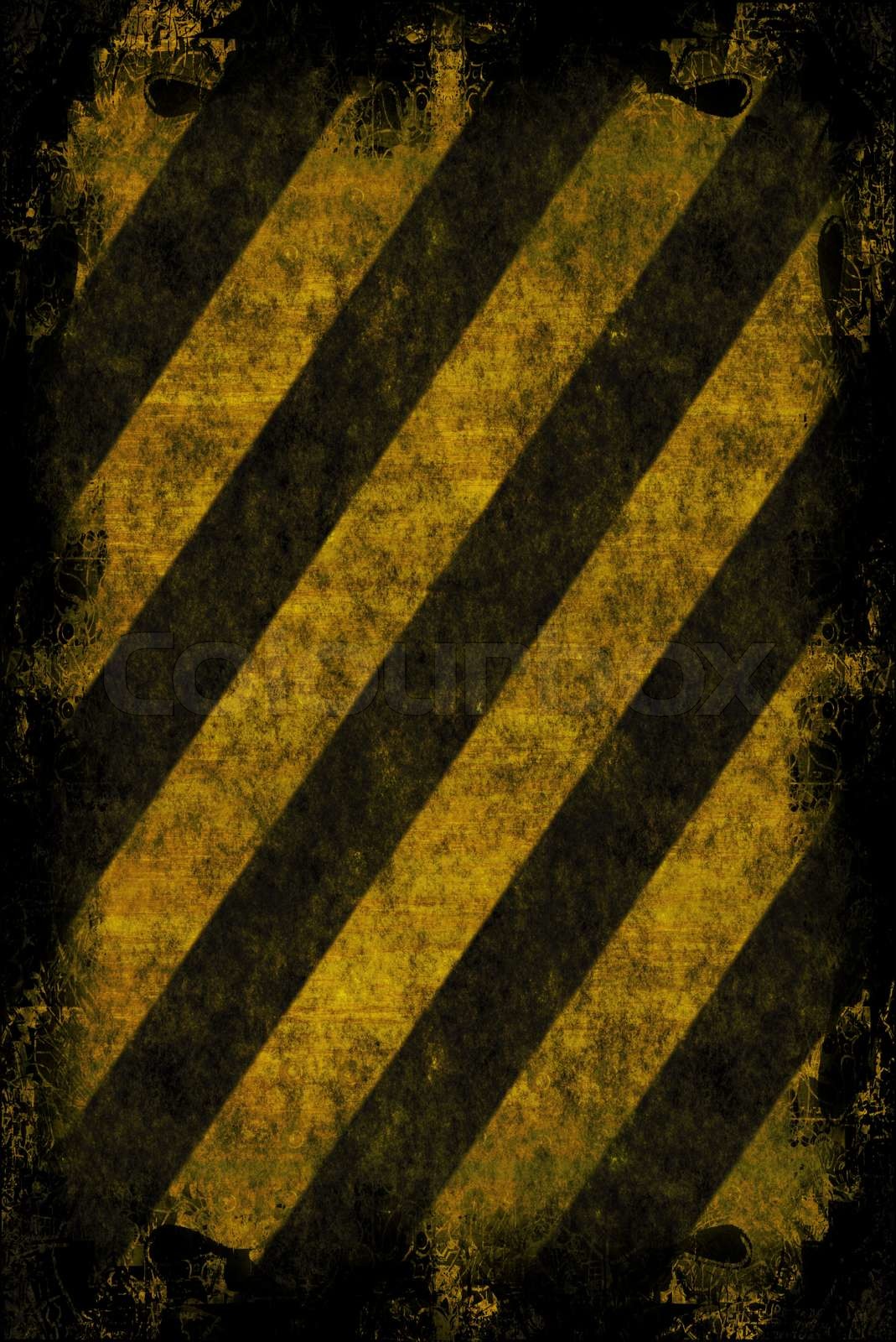 A hazard stripes texture with extreme grunge effects | Stock image ...