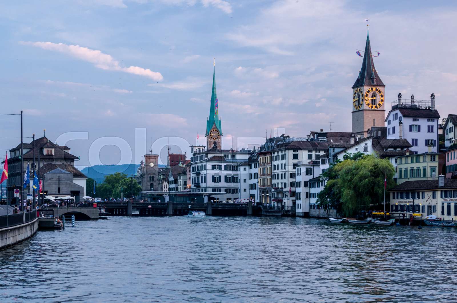 Zurich Along the Limmat River | Stock image | Colourbox