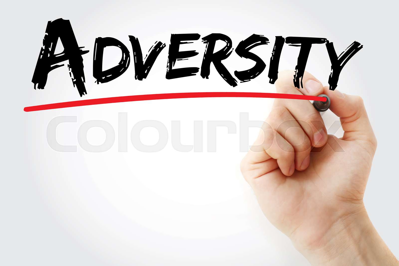 Hand writing Adversity with marker | Stock image | Colourbox