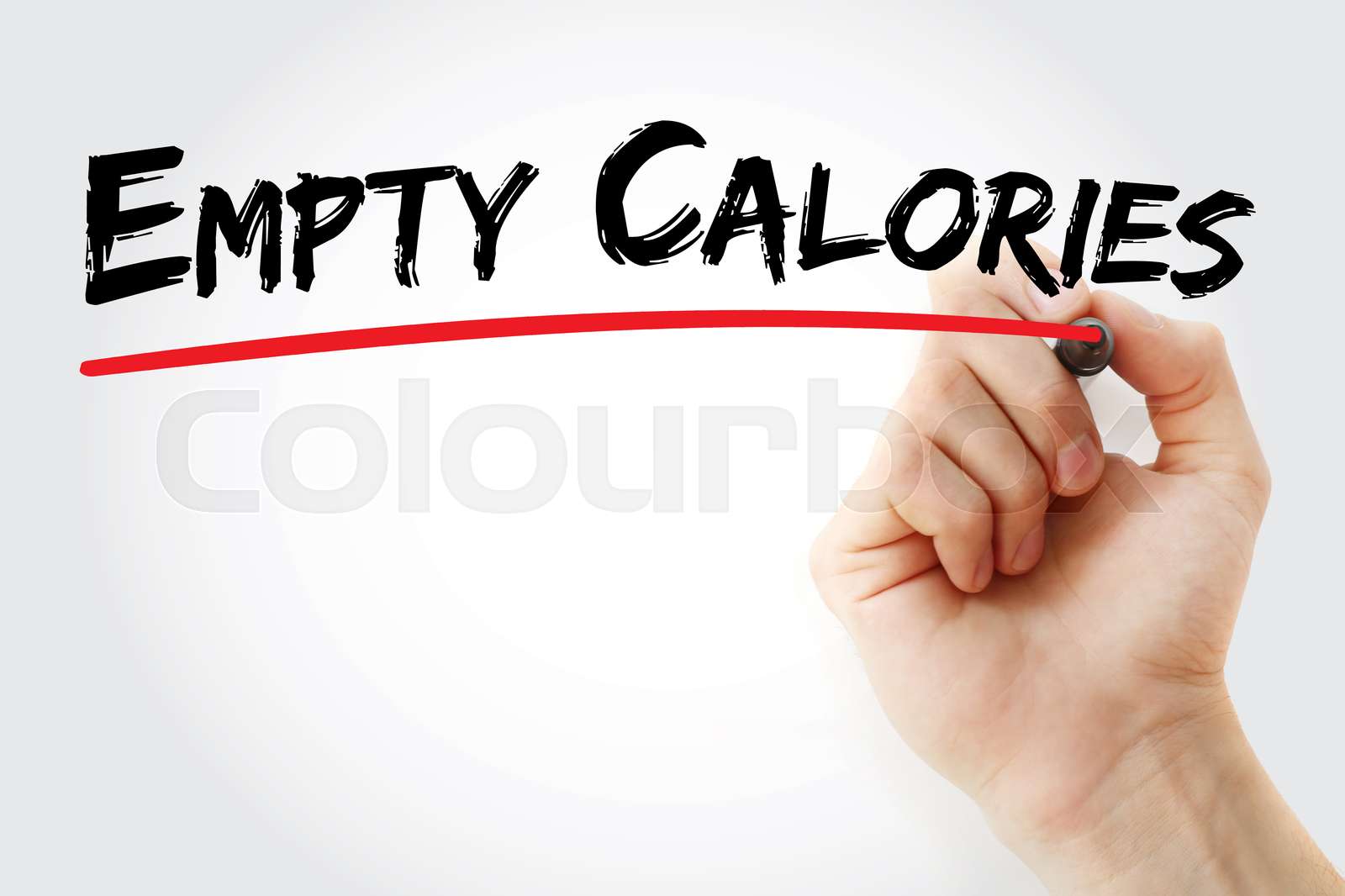 Hand writing Empty calories with marker | Stock image | Colourbox