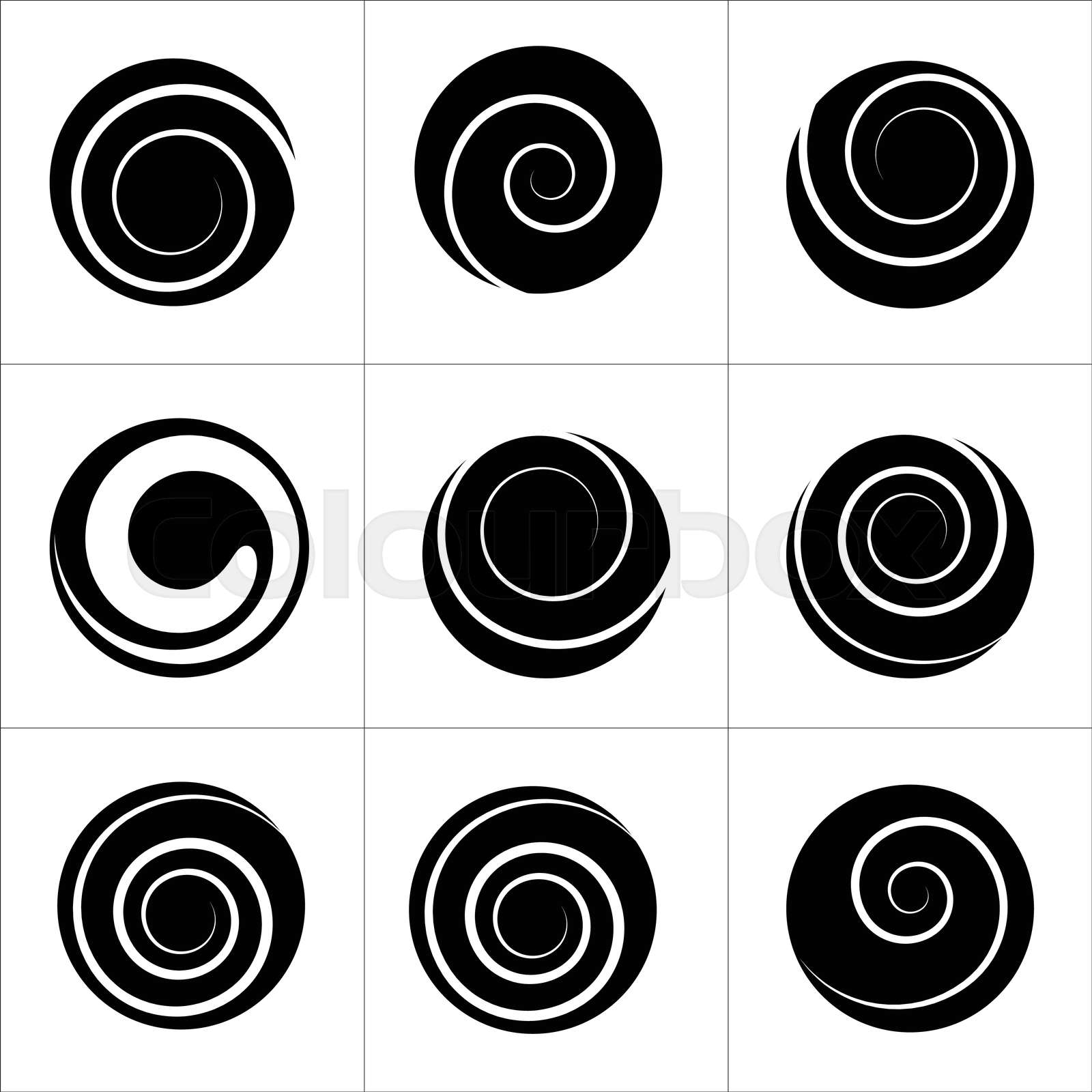 Collection of spiral vector elements. For your next projects | Stock ...