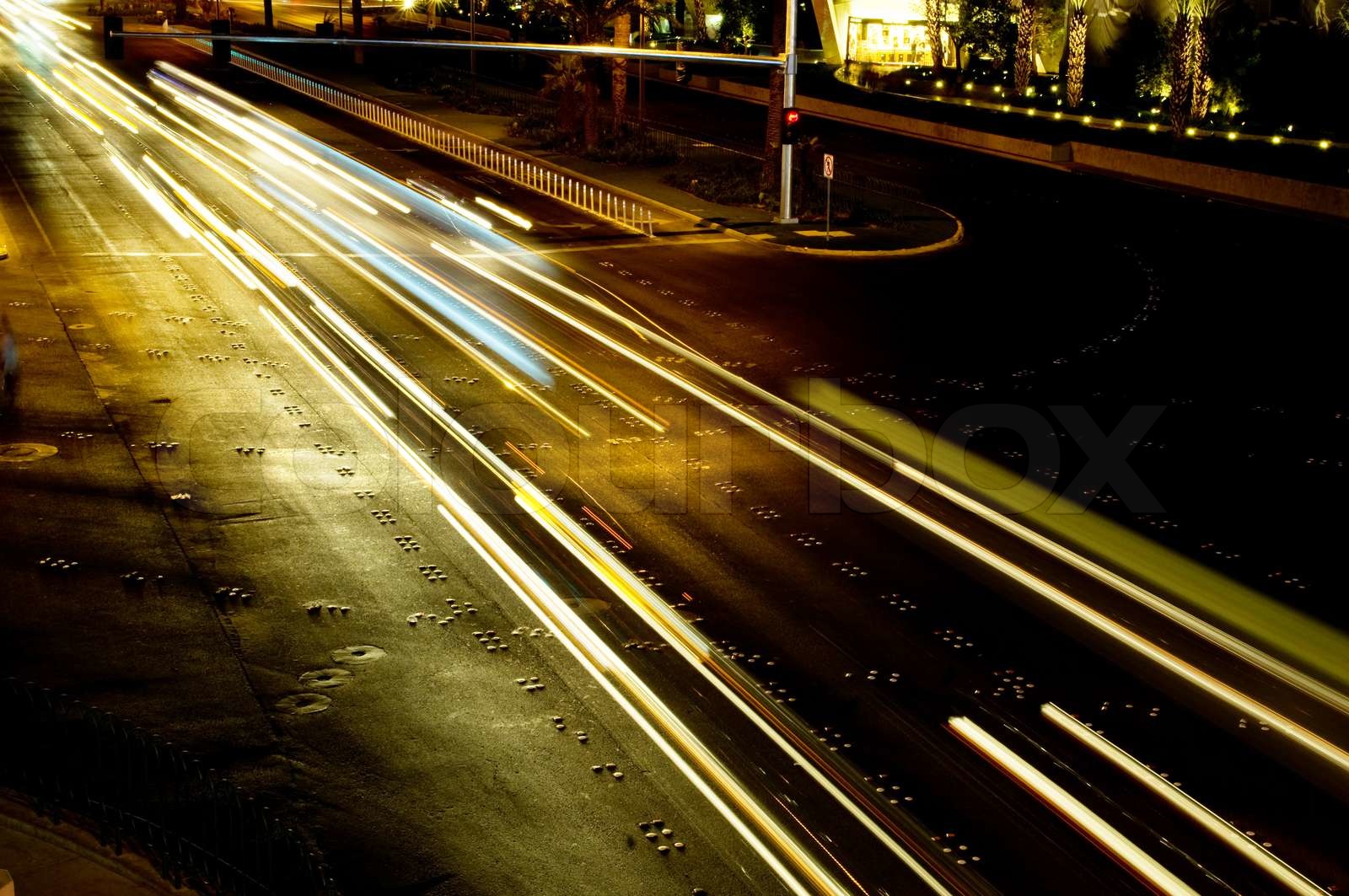 Moving traffic and car lights in the evening | Stock image | Colourbox