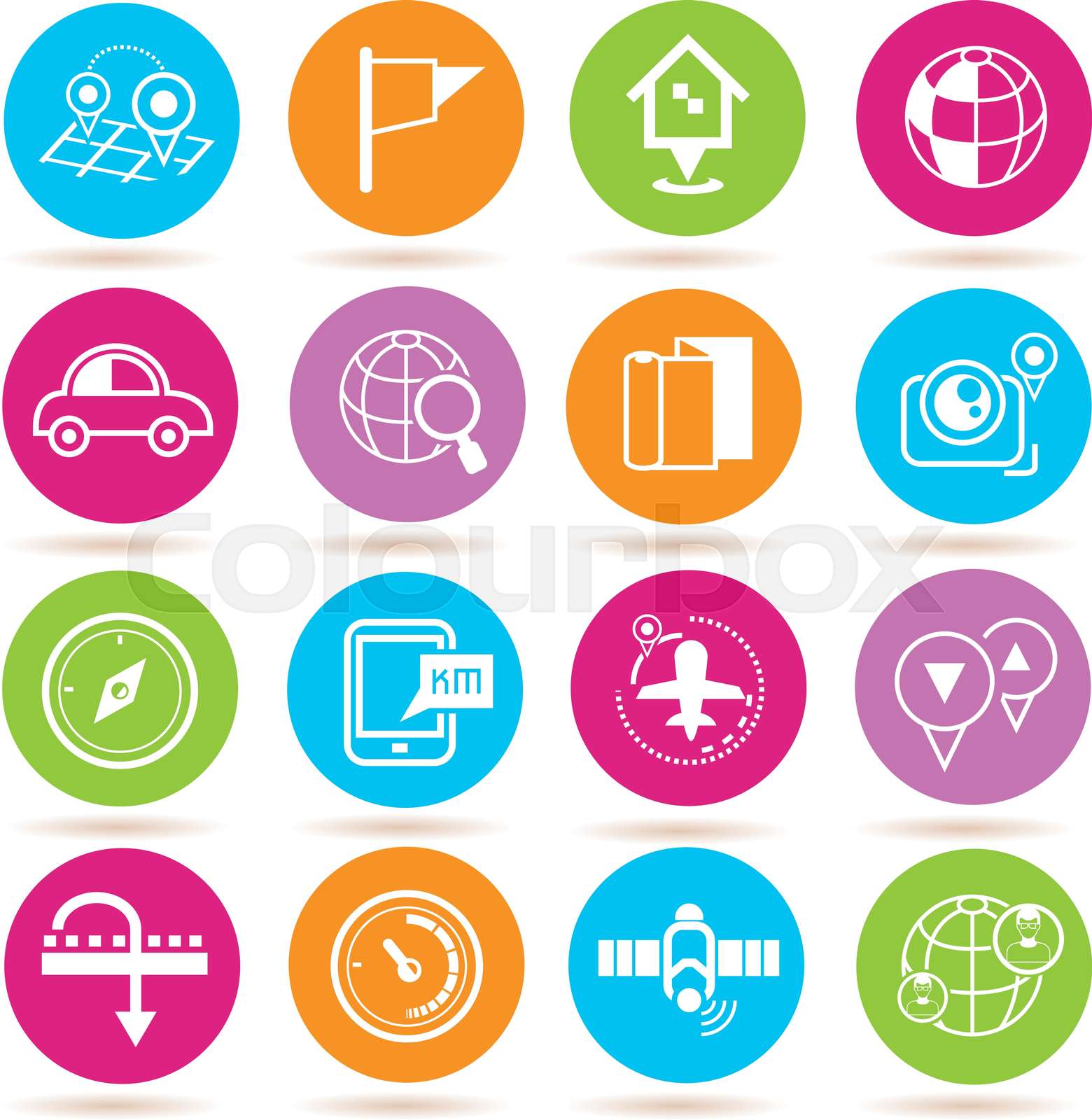 GPS icons | Stock vector | Colourbox