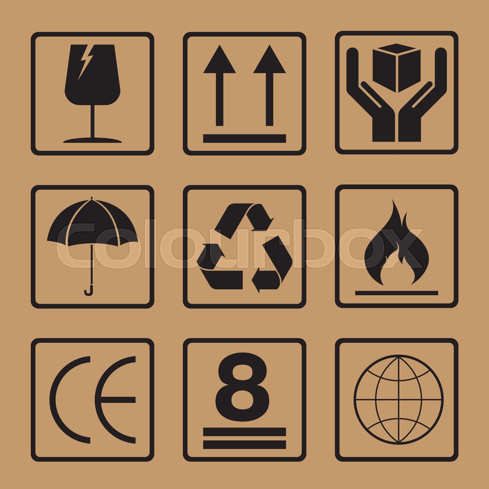 delicado, icono, caja | Vector de archivo | Colourbox