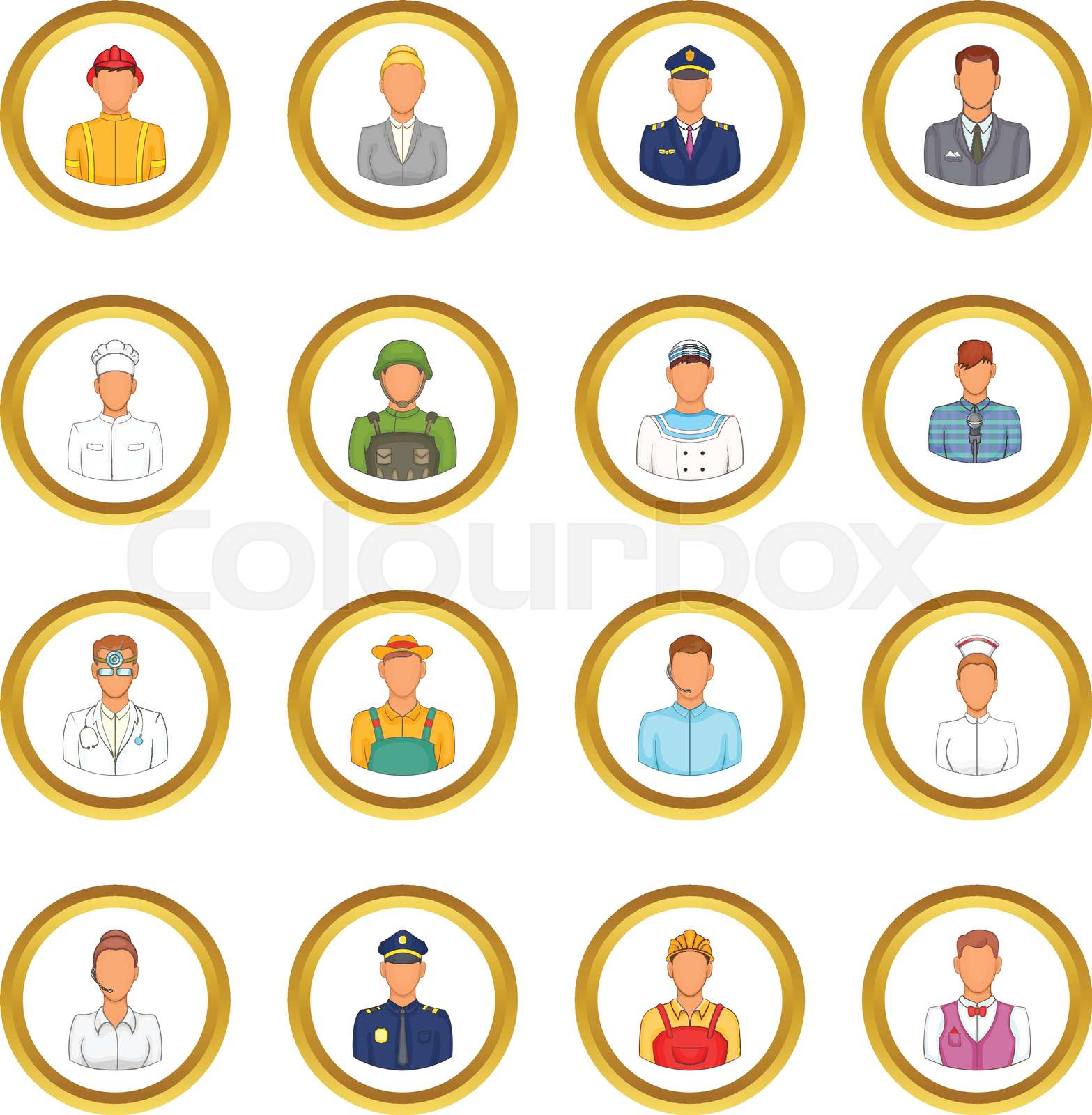 cartoon, beruf, set | Stock-Vektor | Colourbox