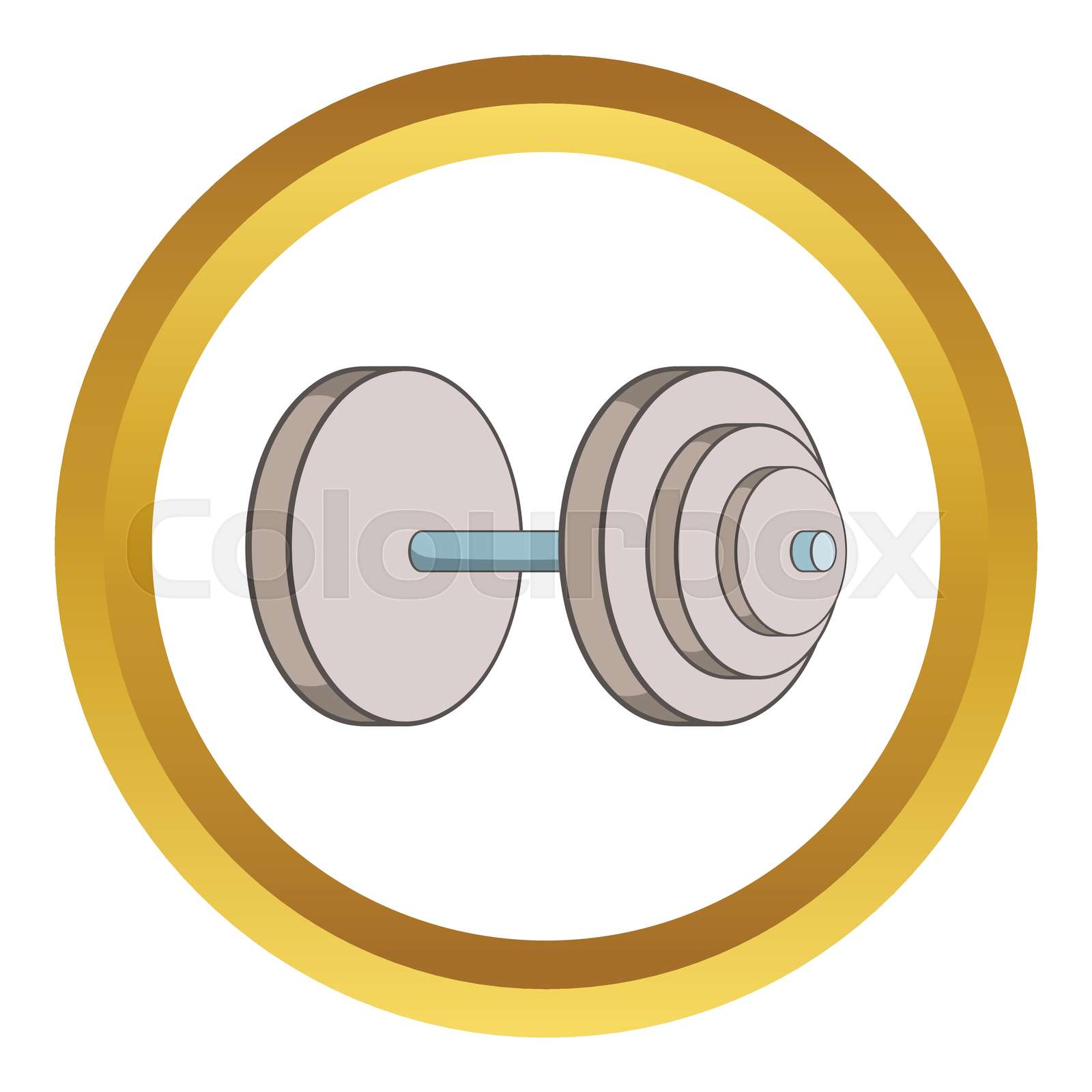 cartoon, schwer, hantel | Stock-Vektor | Colourbox