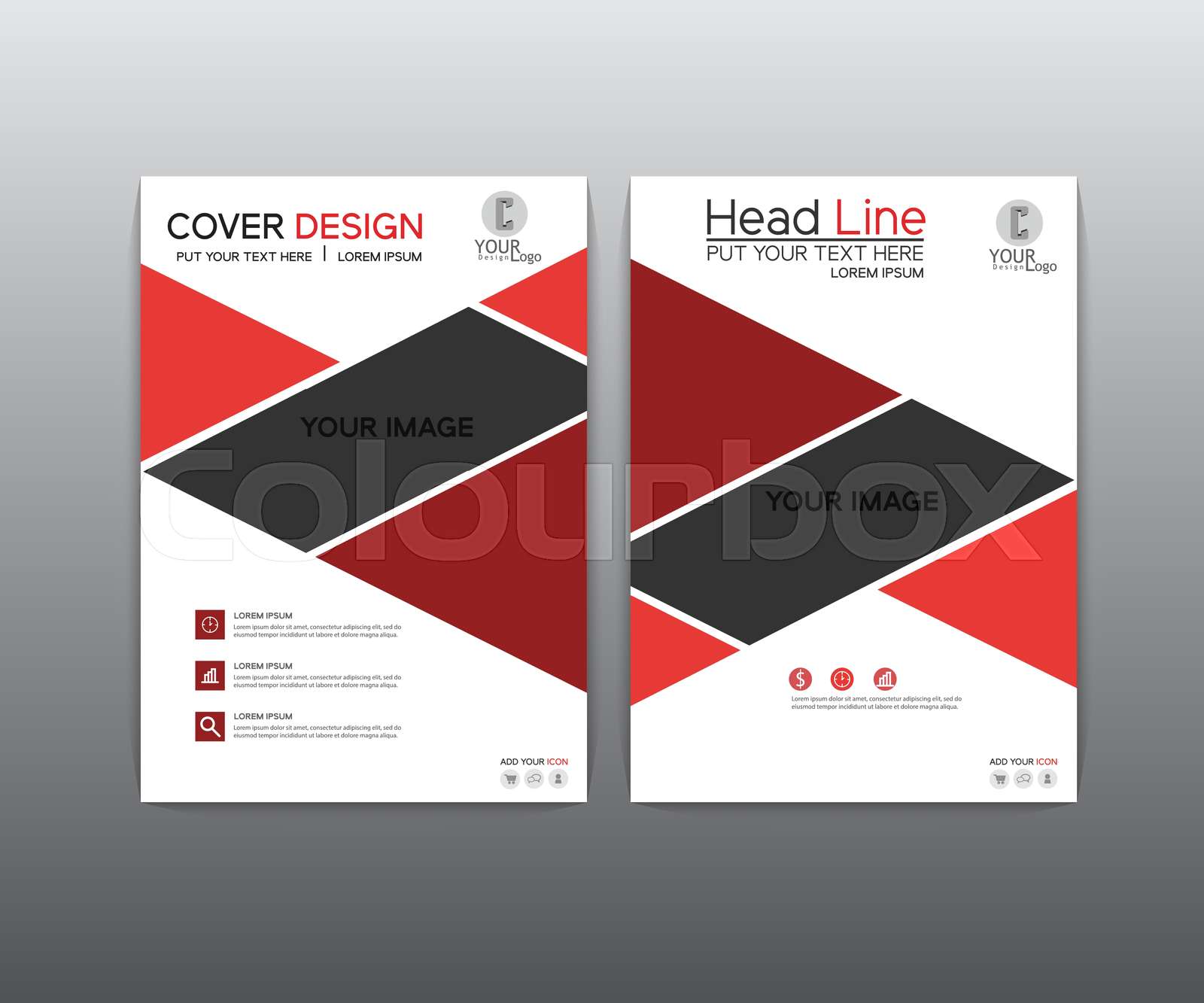 Brochure. Red black elegant Vector annual report Leaflet Brochure ...
