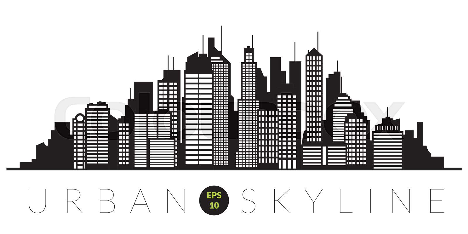 Urban skyline silhouette vector | Stock vector | Colourbox
