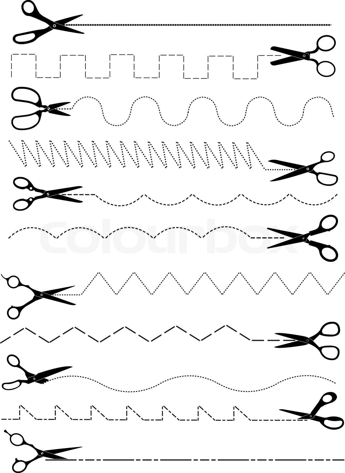 Set of template cutting scissors for fod or toys design | Stock vector ...