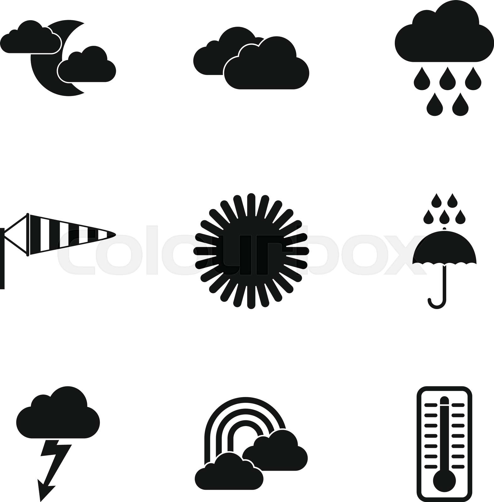 Air temperature icons set, simple style | Stock vector | Colourbox