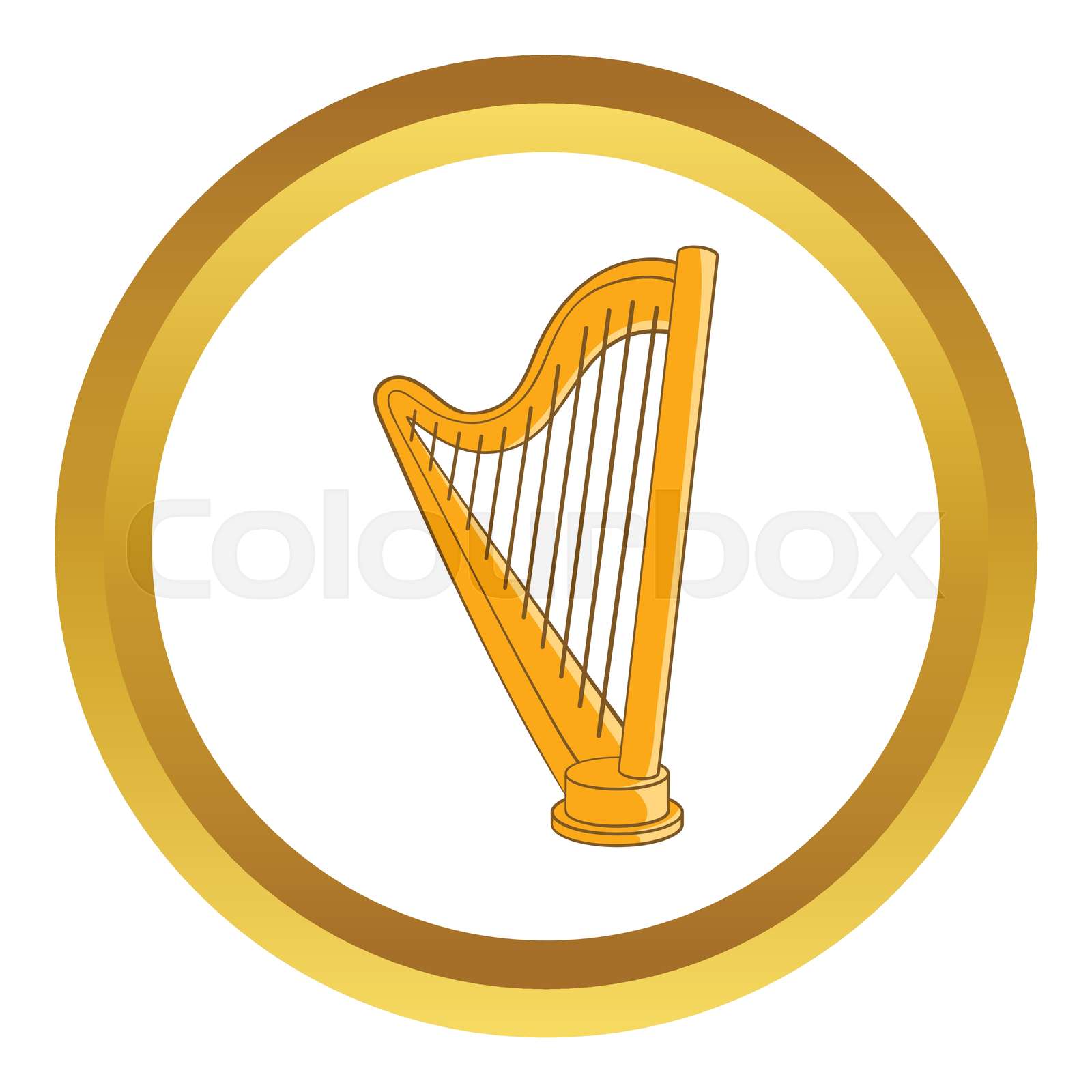 cartoon, harfe, icon | Stock-Vektor | Colourbox