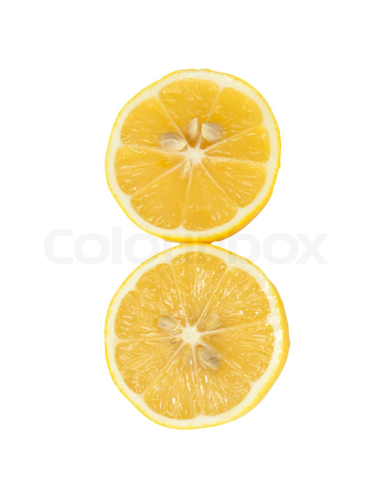 lemon cut into two parts | Stock image | Colourbox