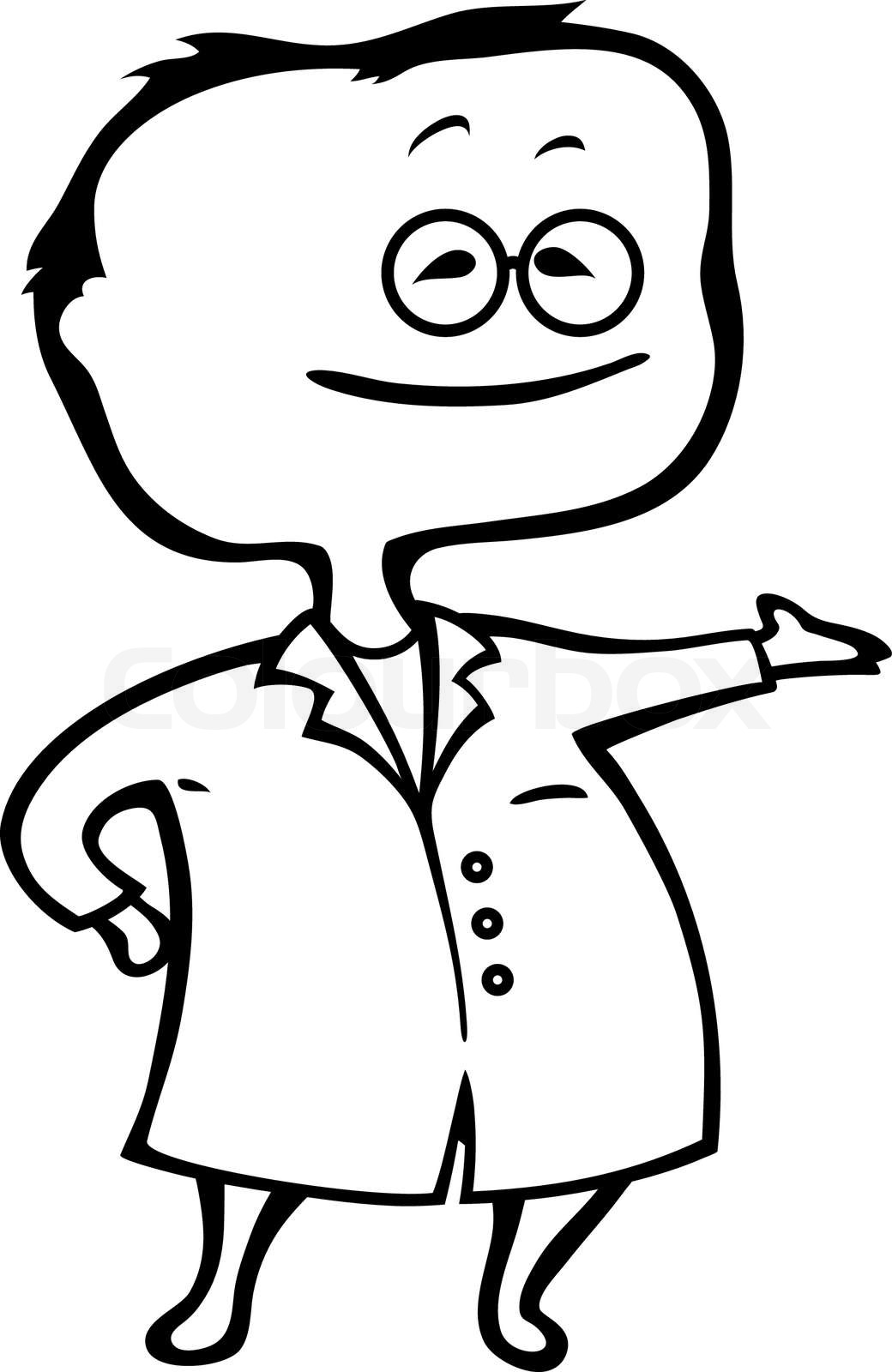 Young smiling scientist in cartoon type isolated on white - vector ...