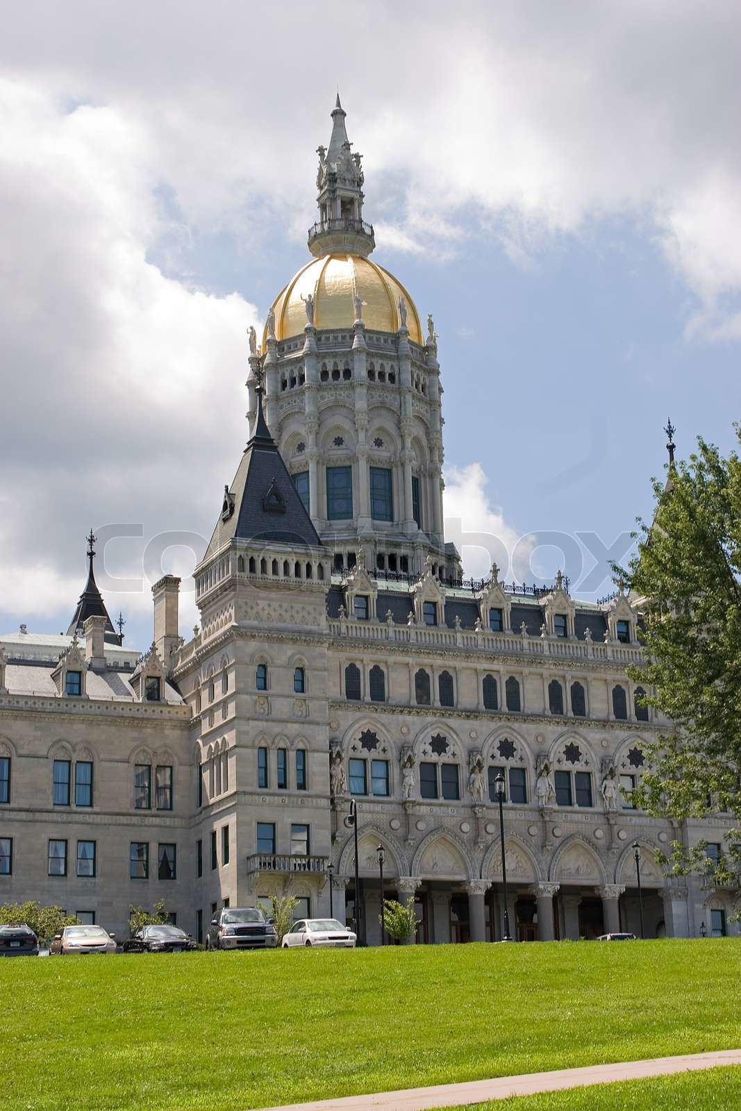 The golden-domed capitol building in Hartford Connecticut | Stock image ...