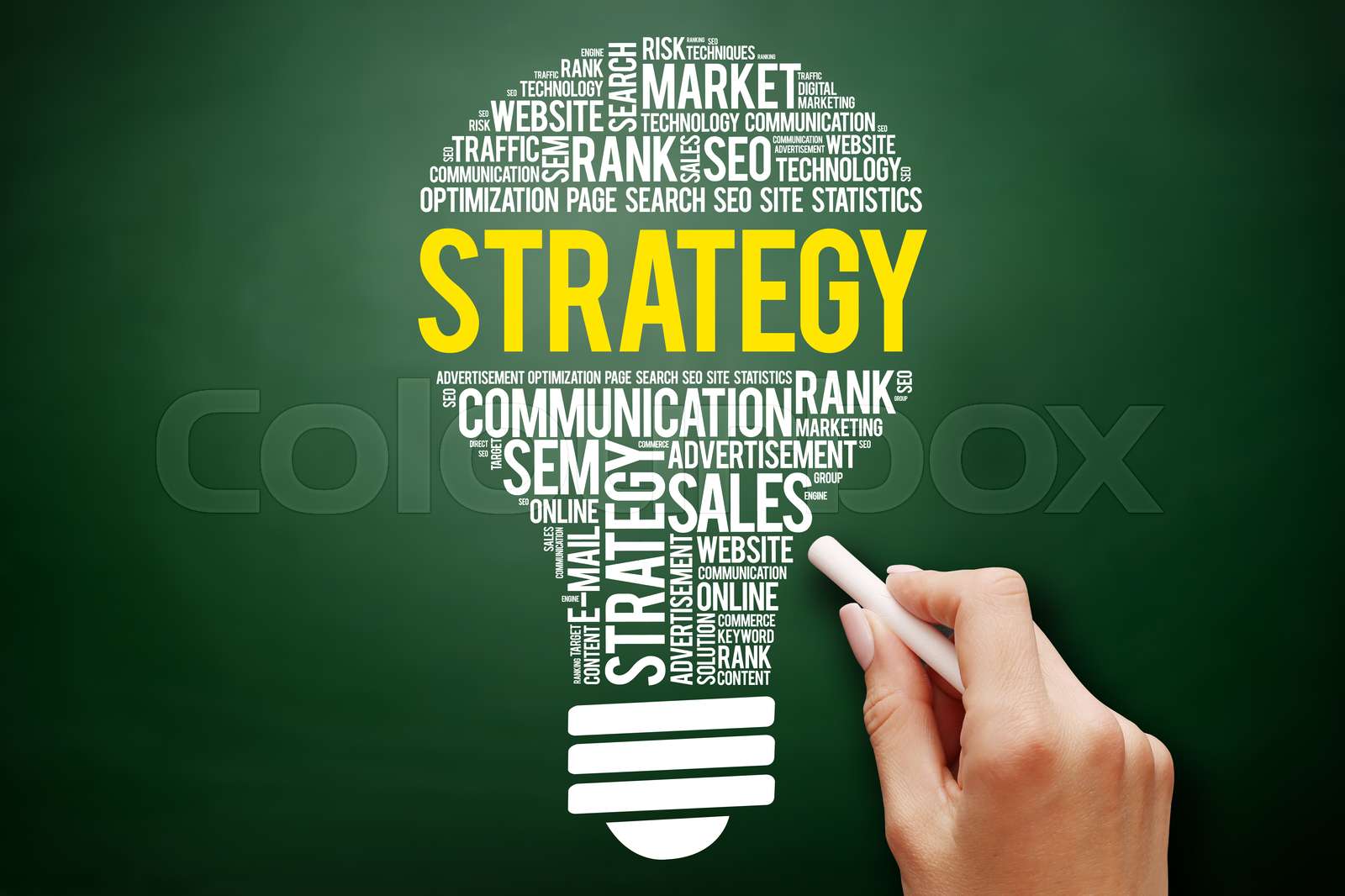 STRATEGY bulb word cloud collage | Stock image | Colourbox