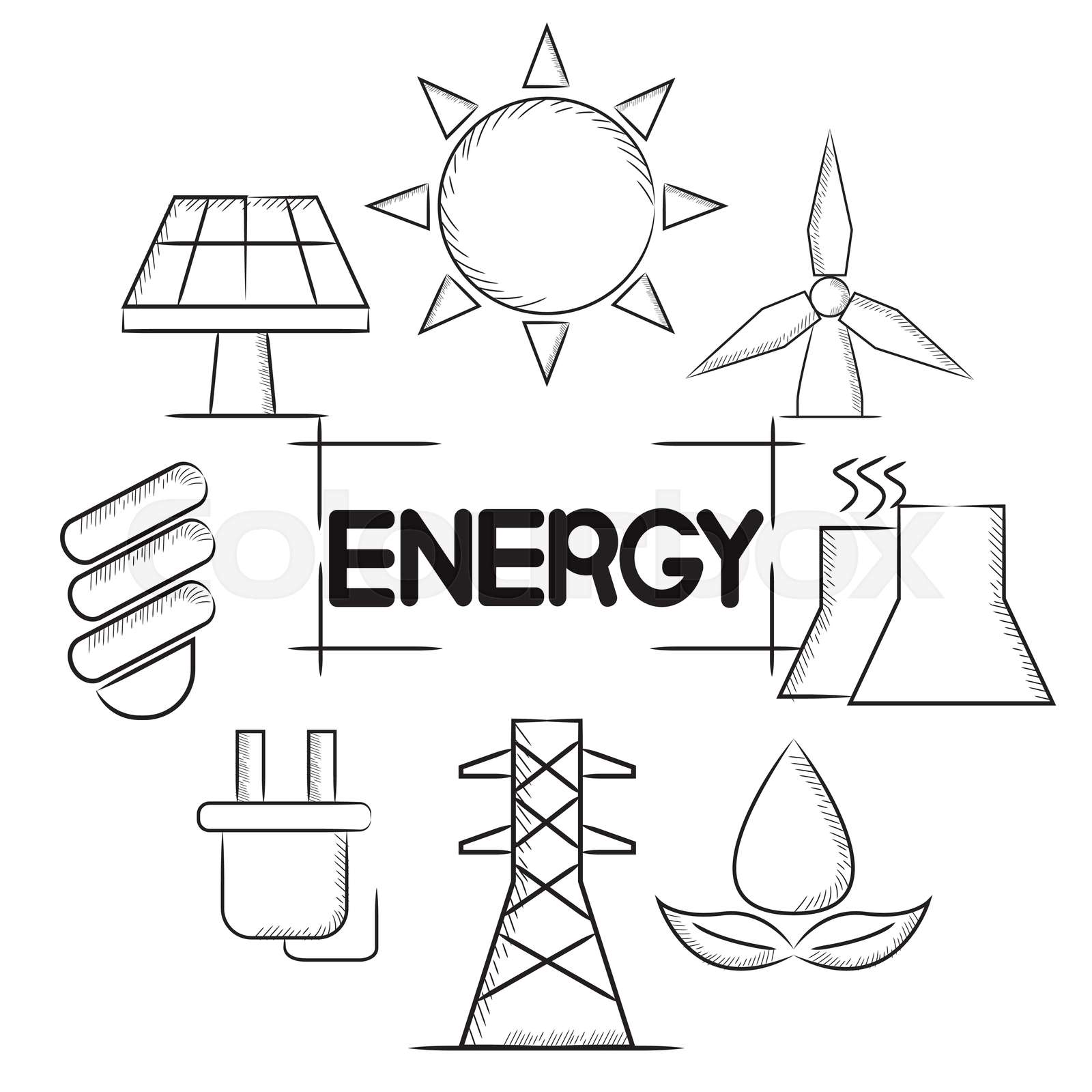 energy icons | Stock vector | Colourbox