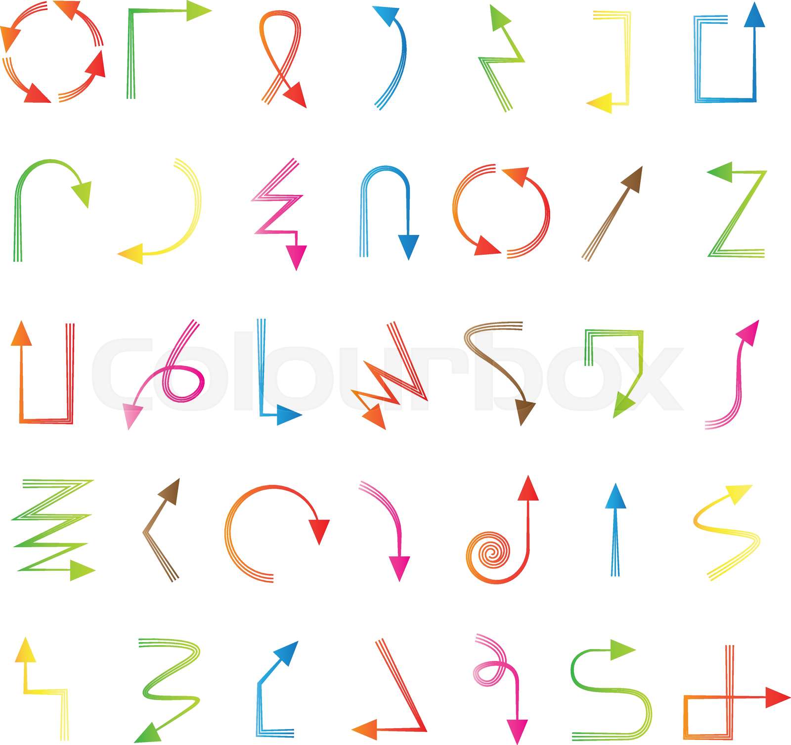 pfeil, rückständig, pinsel | Stock-Vektor | Colourbox