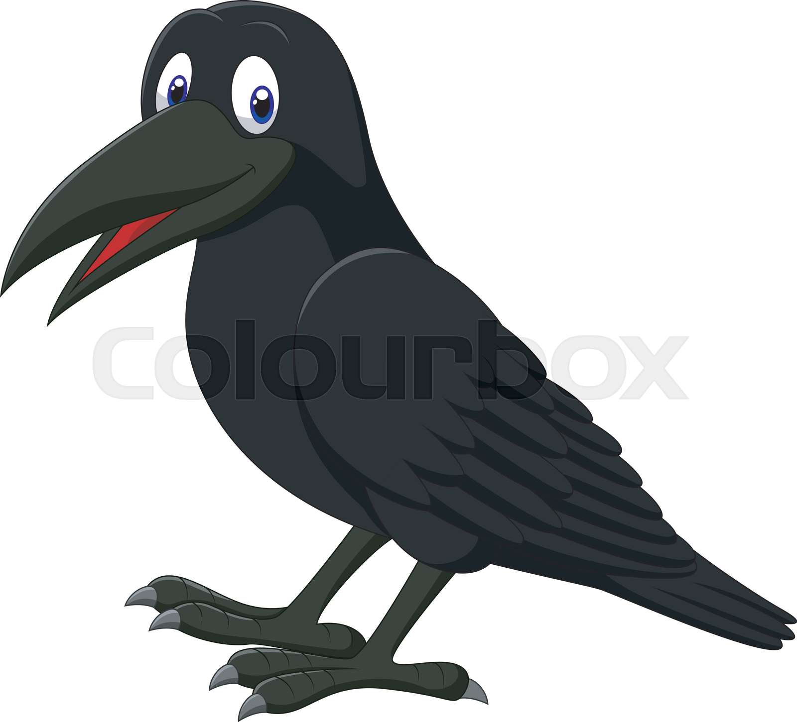 Cartoon raven isolated on white background | Stock vector | Colourbox